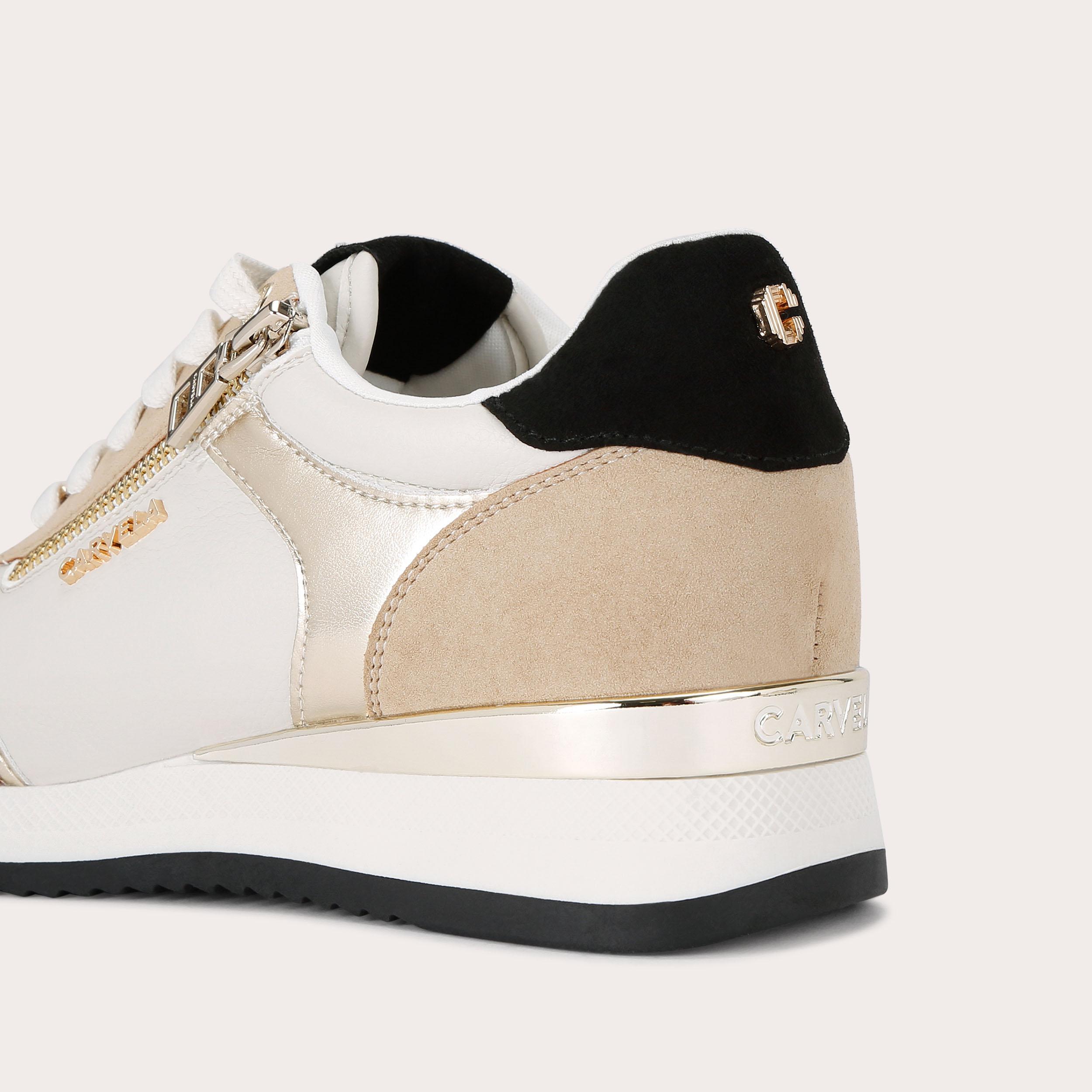 JANEIRO ZIP RUNNER Blush Lace Up Trainer by CARVELA