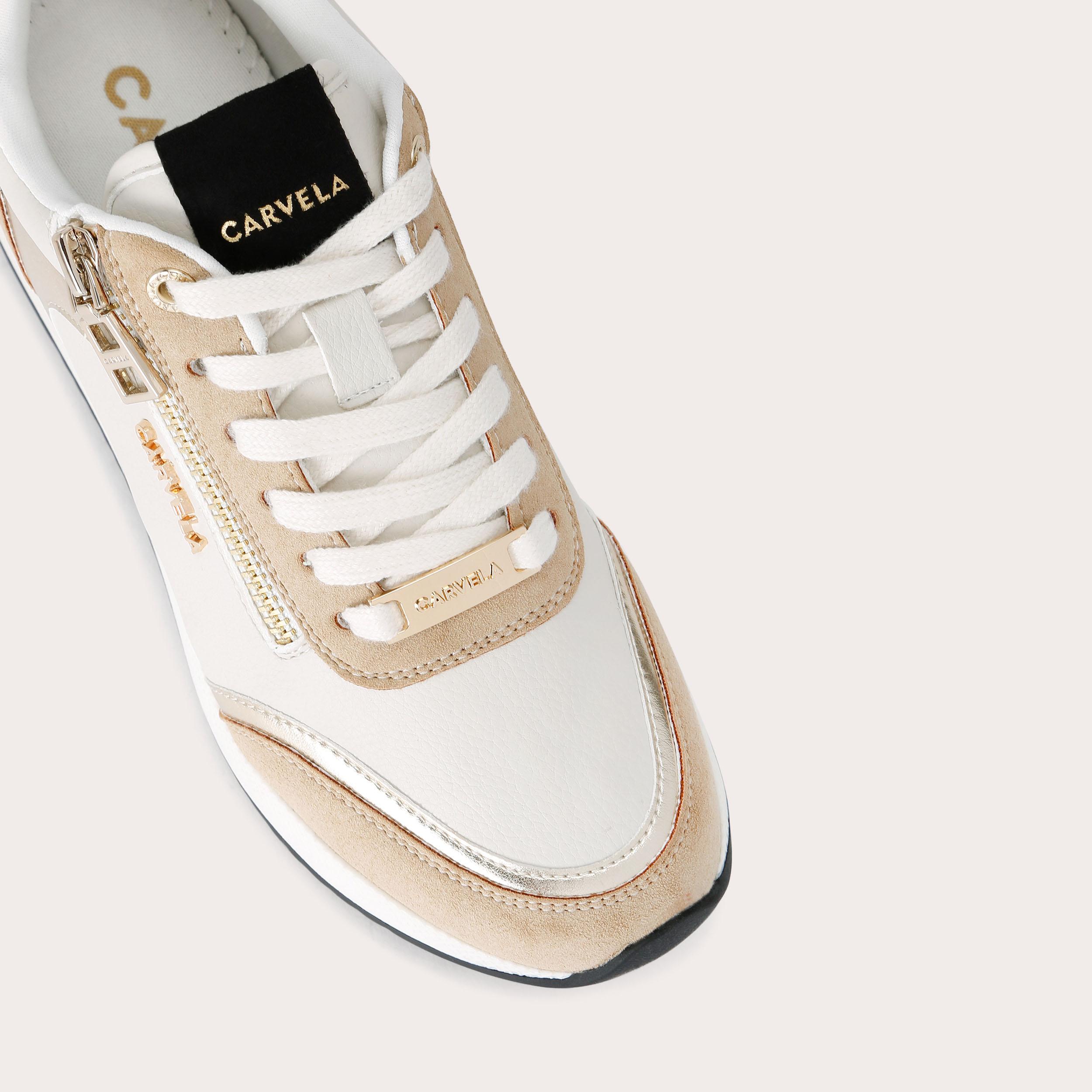 JANEIRO ZIP RUNNER Blush Lace Up Trainer by CARVELA