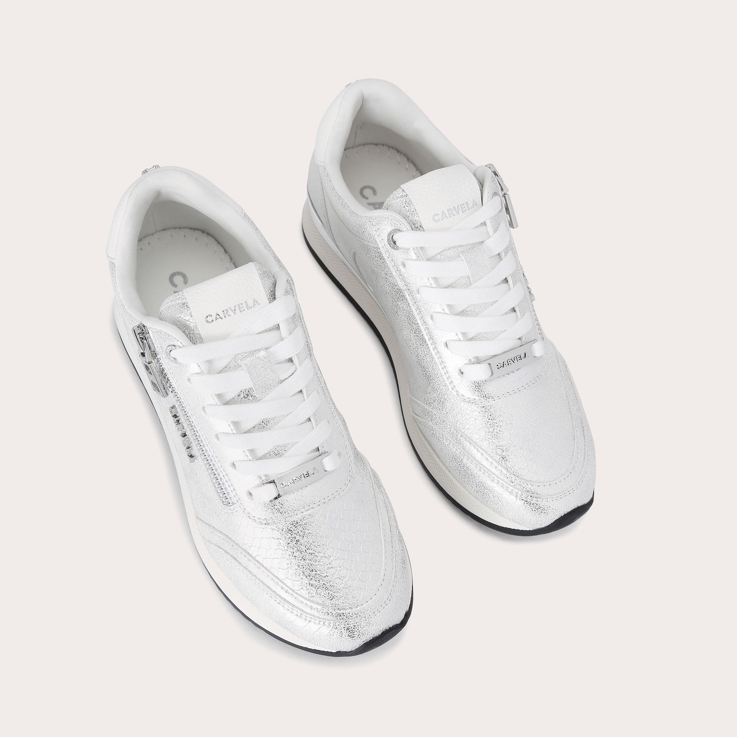 JANEIRO ZIP RUNNER Silver Zip Trainer by CARVELA