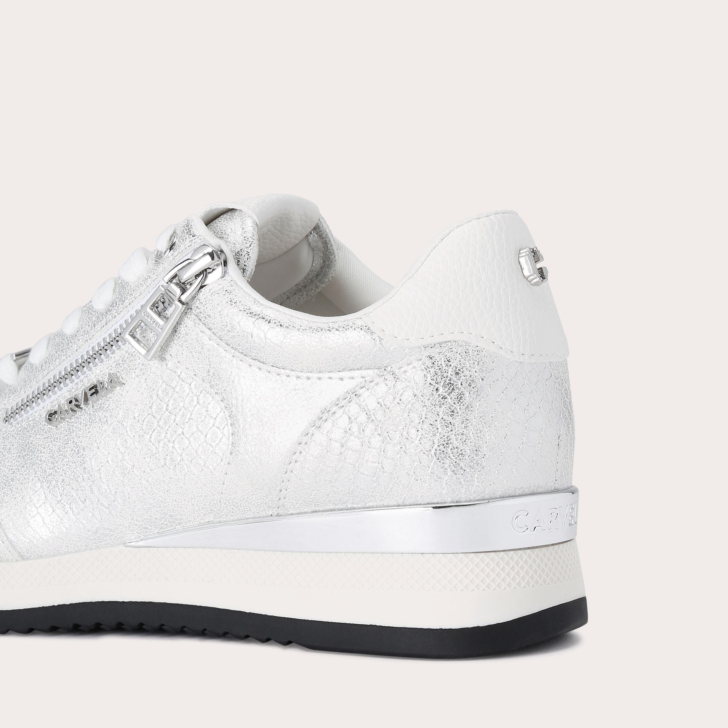 JANEIRO ZIP RUNNER Silver Zip Trainer by CARVELA