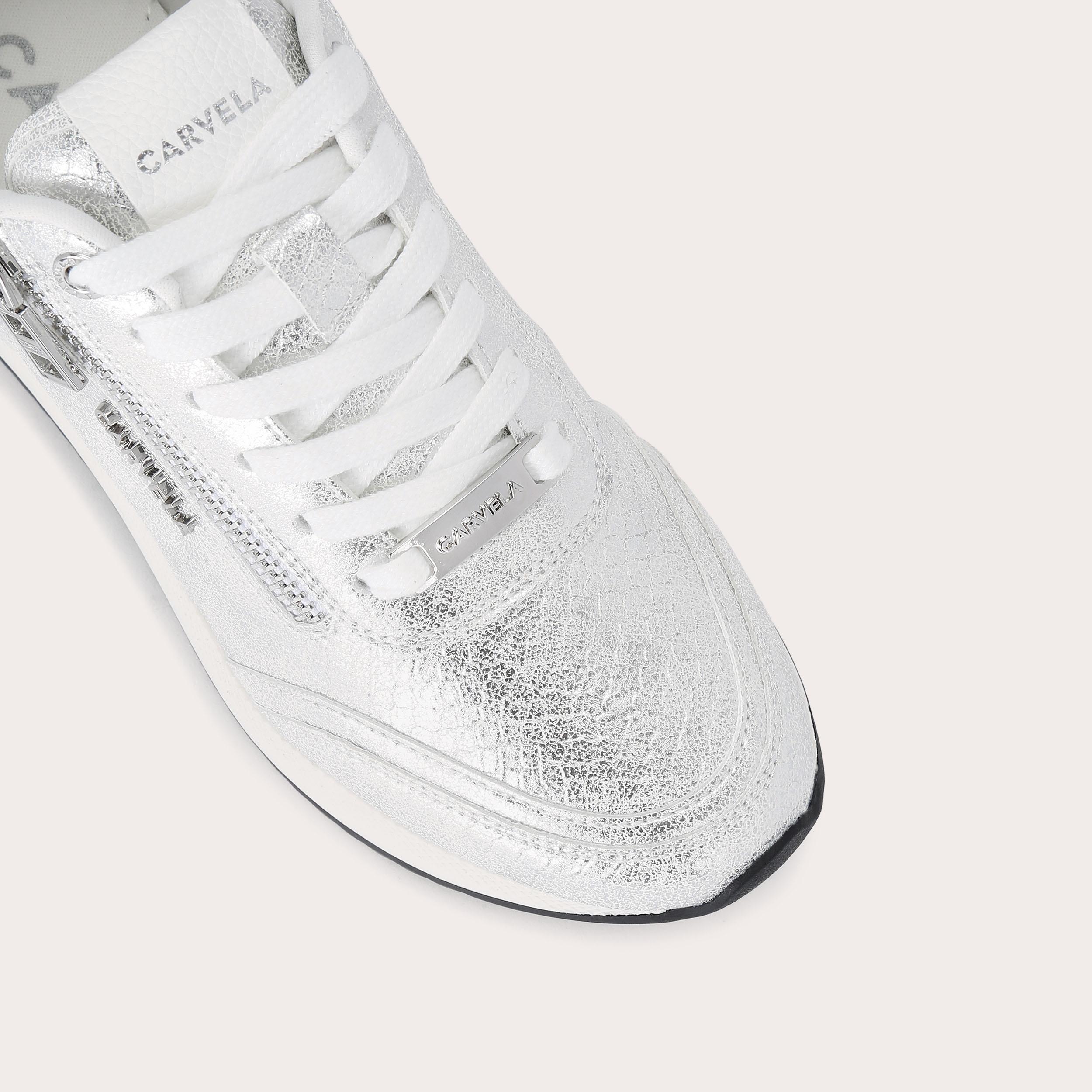 JANEIRO ZIP RUNNER Silver Zip Trainer by CARVELA