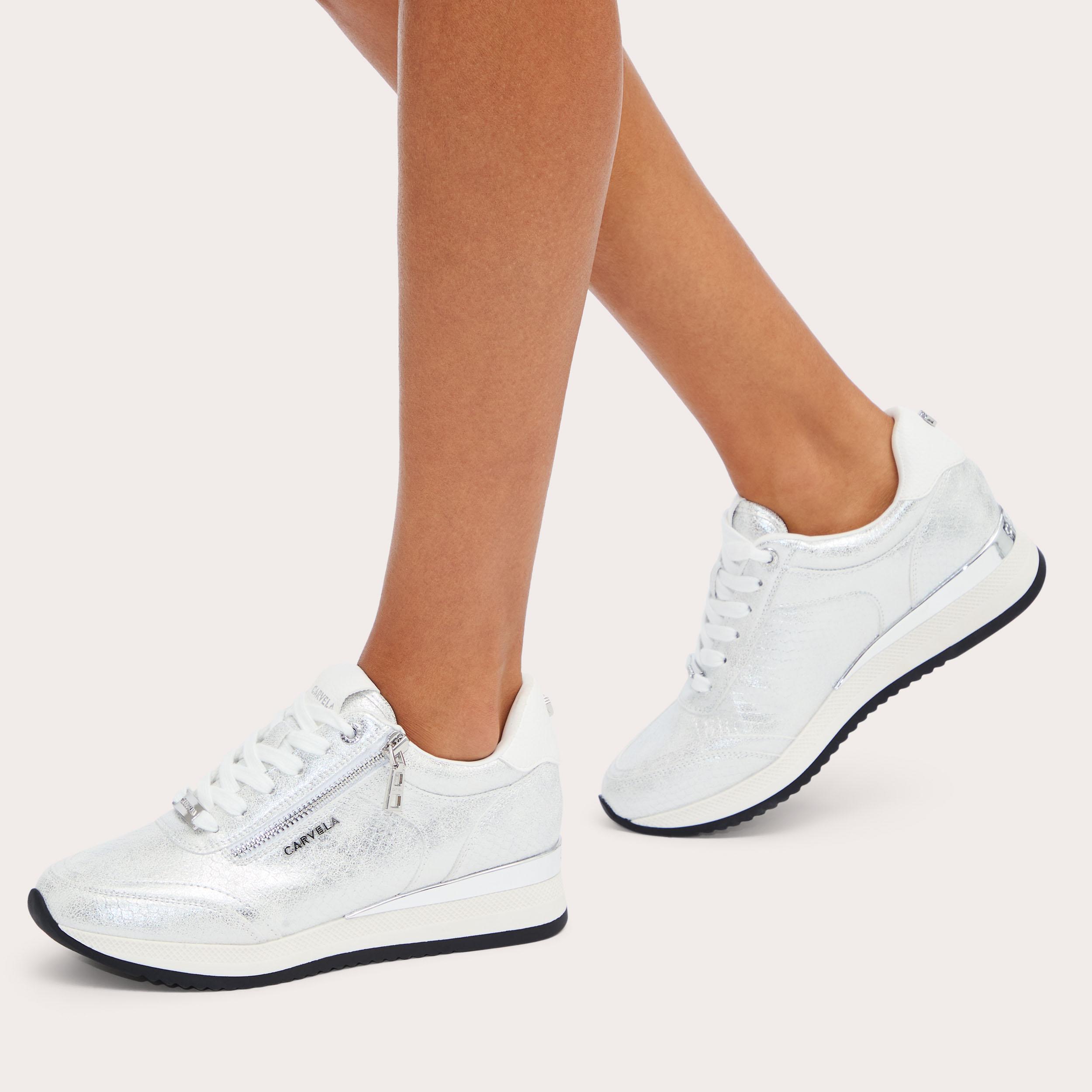 JANEIRO ZIP RUNNER Silver Zip Trainer by CARVELA