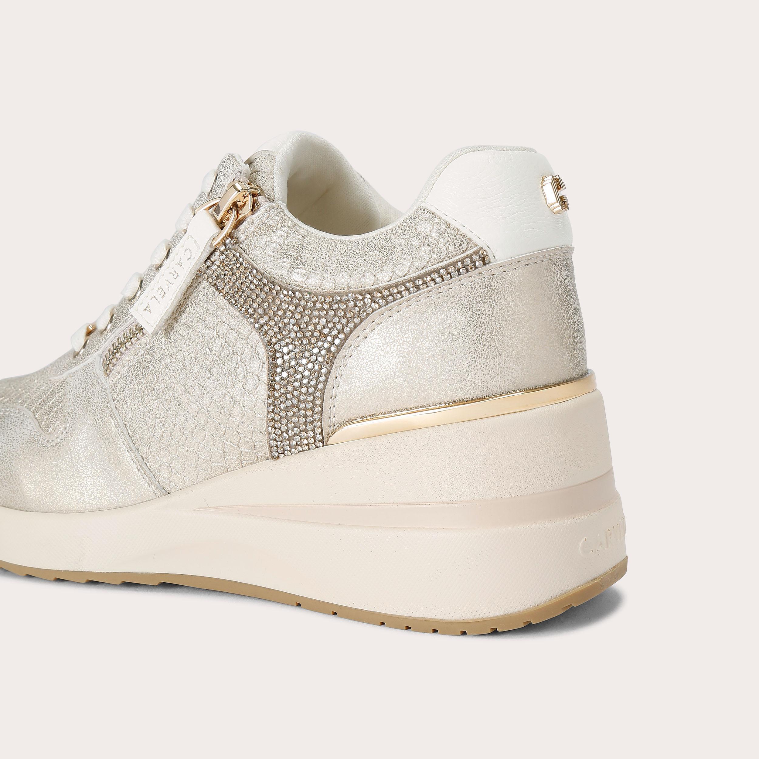 HIGH RISE Gold Snake High Heel Sneaker by CARVELA