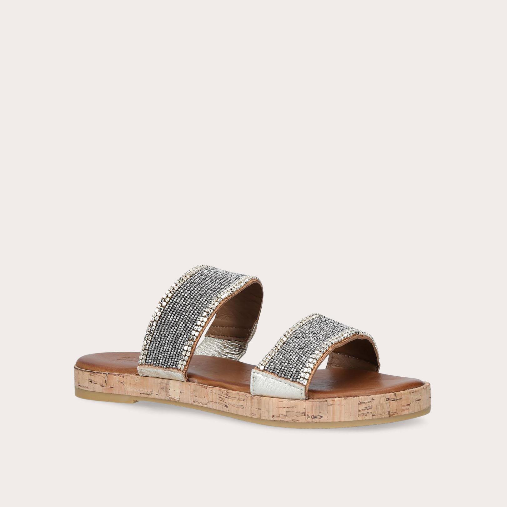 SAMARA Gold Embellished Cork Sliders by CARVELA COMFORT