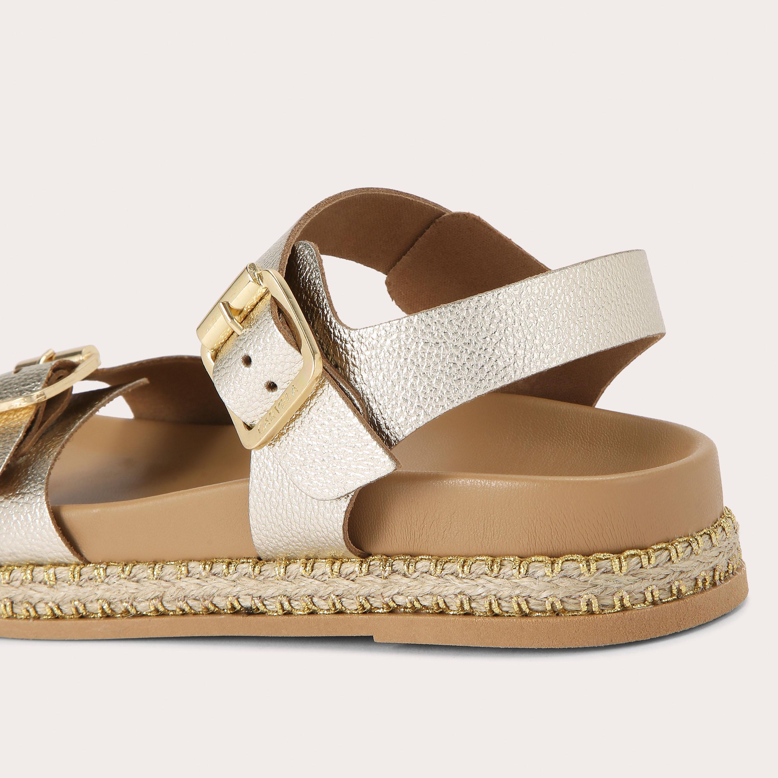 SUN DOWN Gold Leather Sandals by CARVELA COMFORT