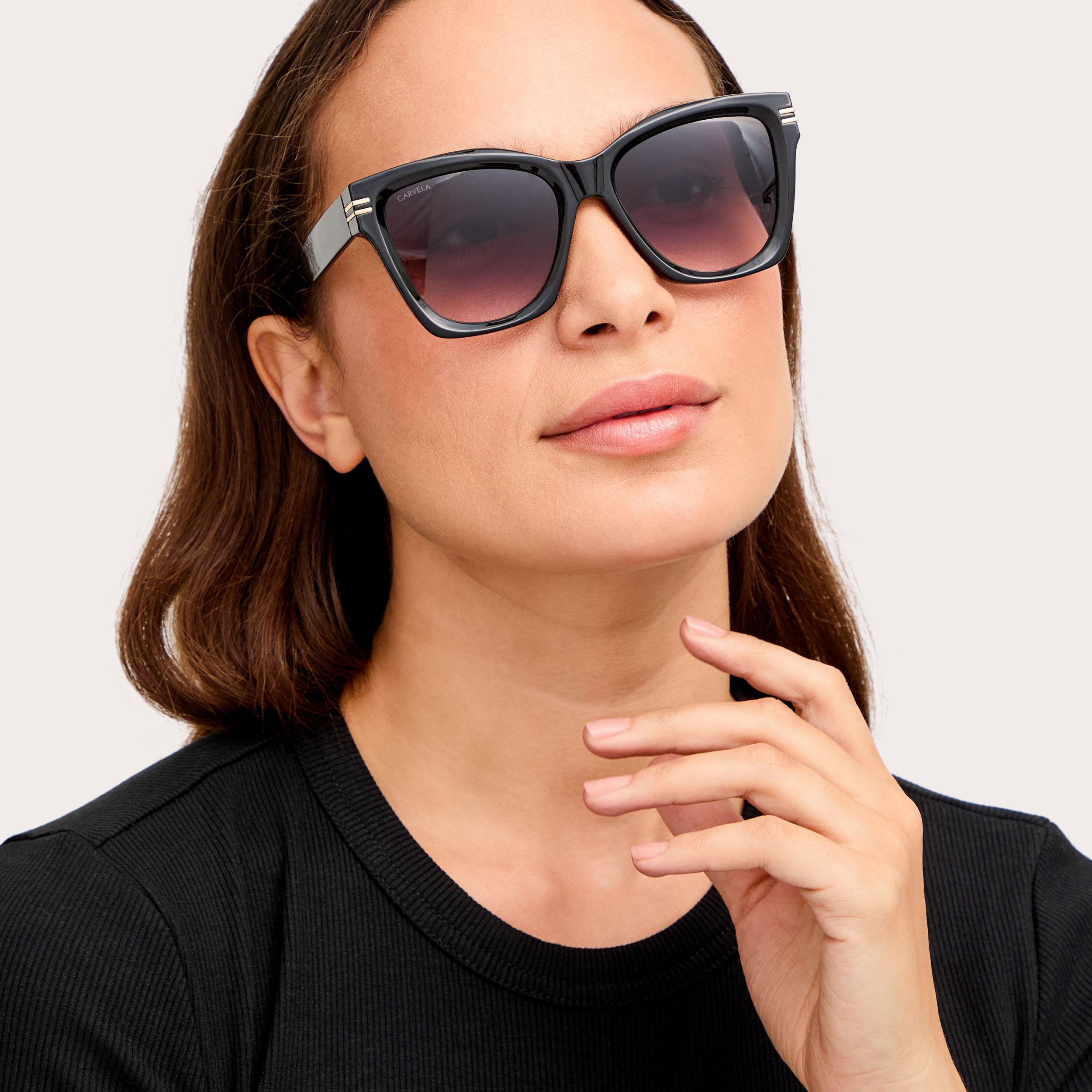 BOLD CAT EYE SUNGLASSES Black Cat Eye Sunglasses by CARVELA