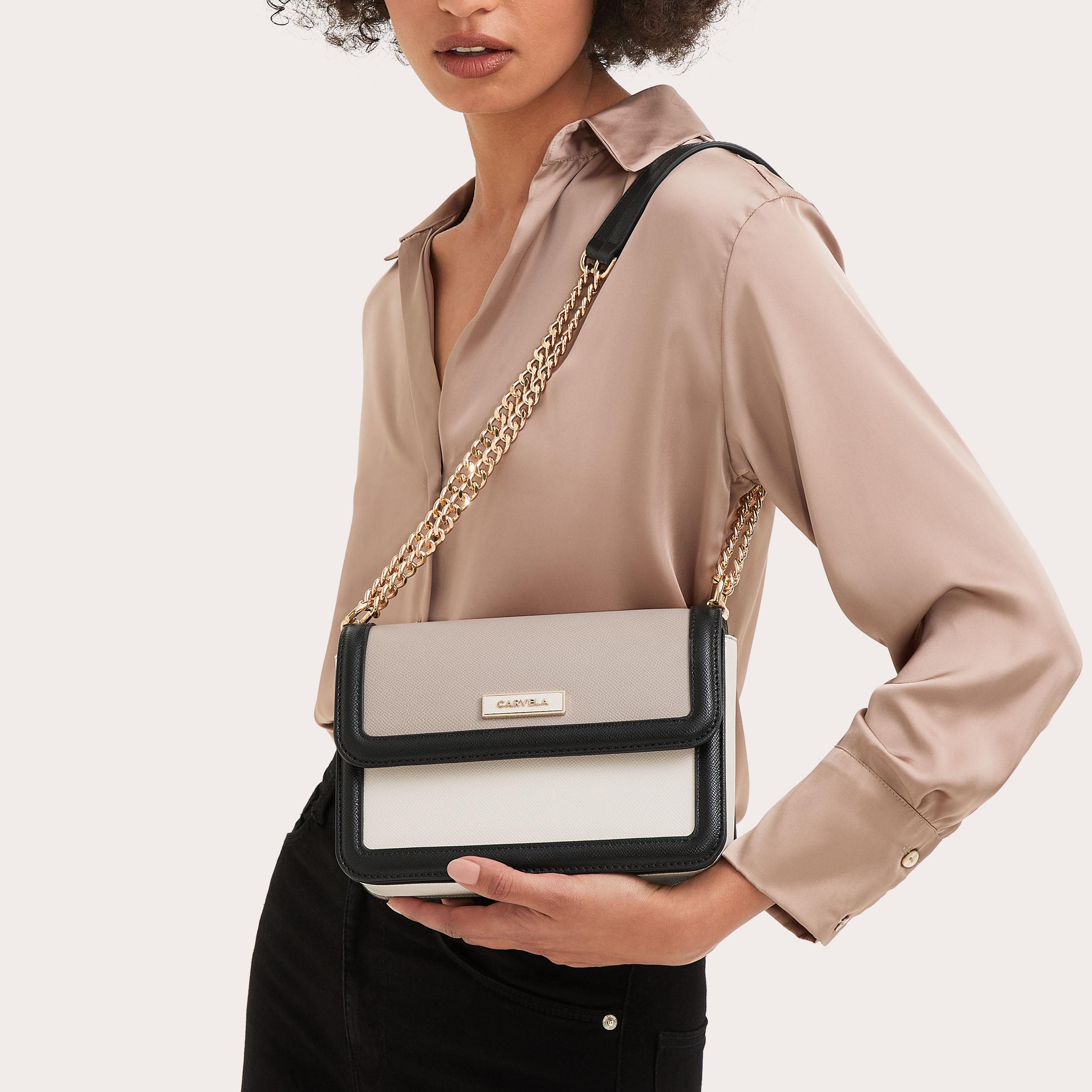 LOTTIE SHOULDER Neutral Shoulder Bag by CARVELA