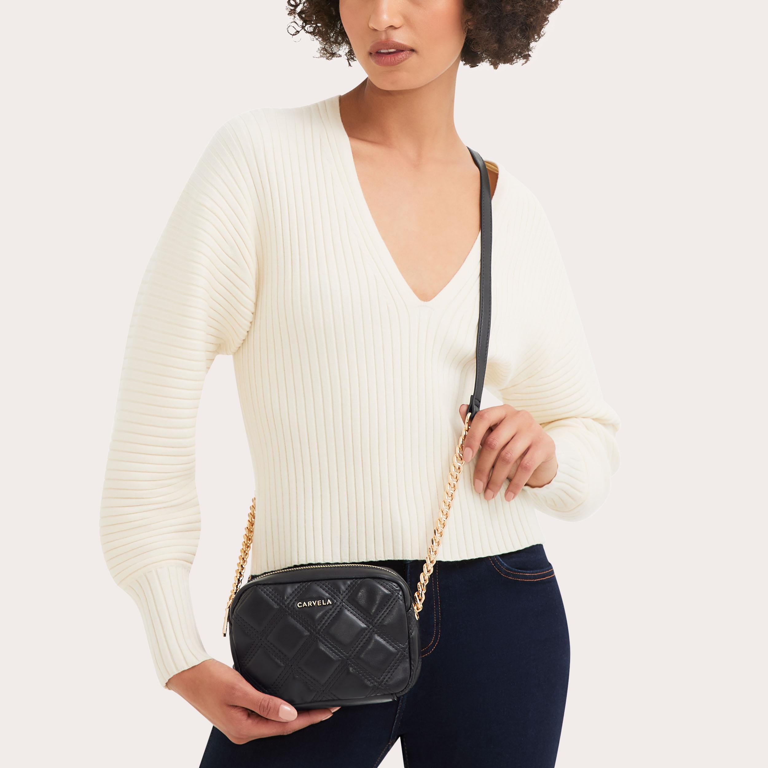 BLOOM TRIPLE MINI Black Cross Body Bag by CARVELA