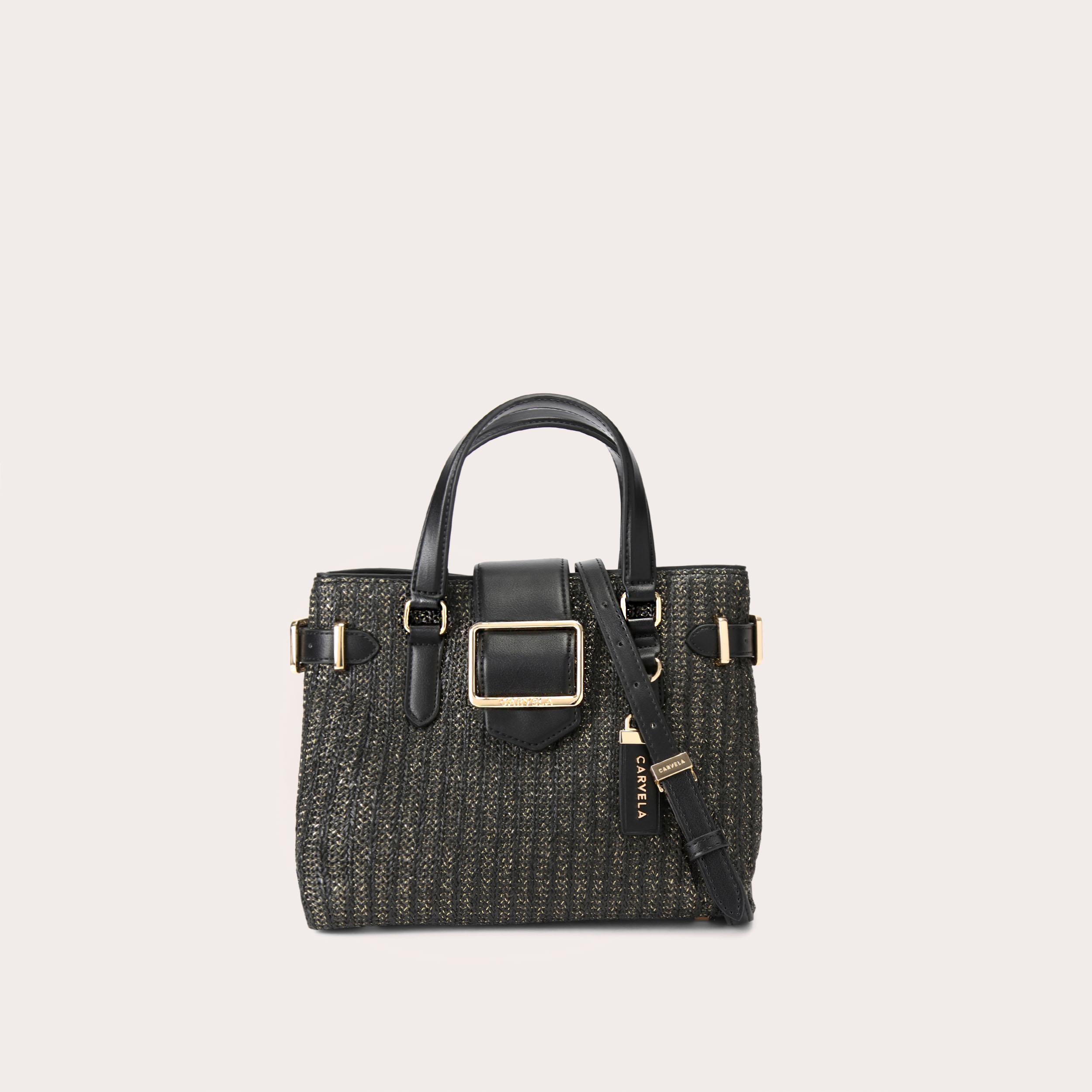 MIRCO MINDY Micro Black Gold Tote Bag by CARVELA