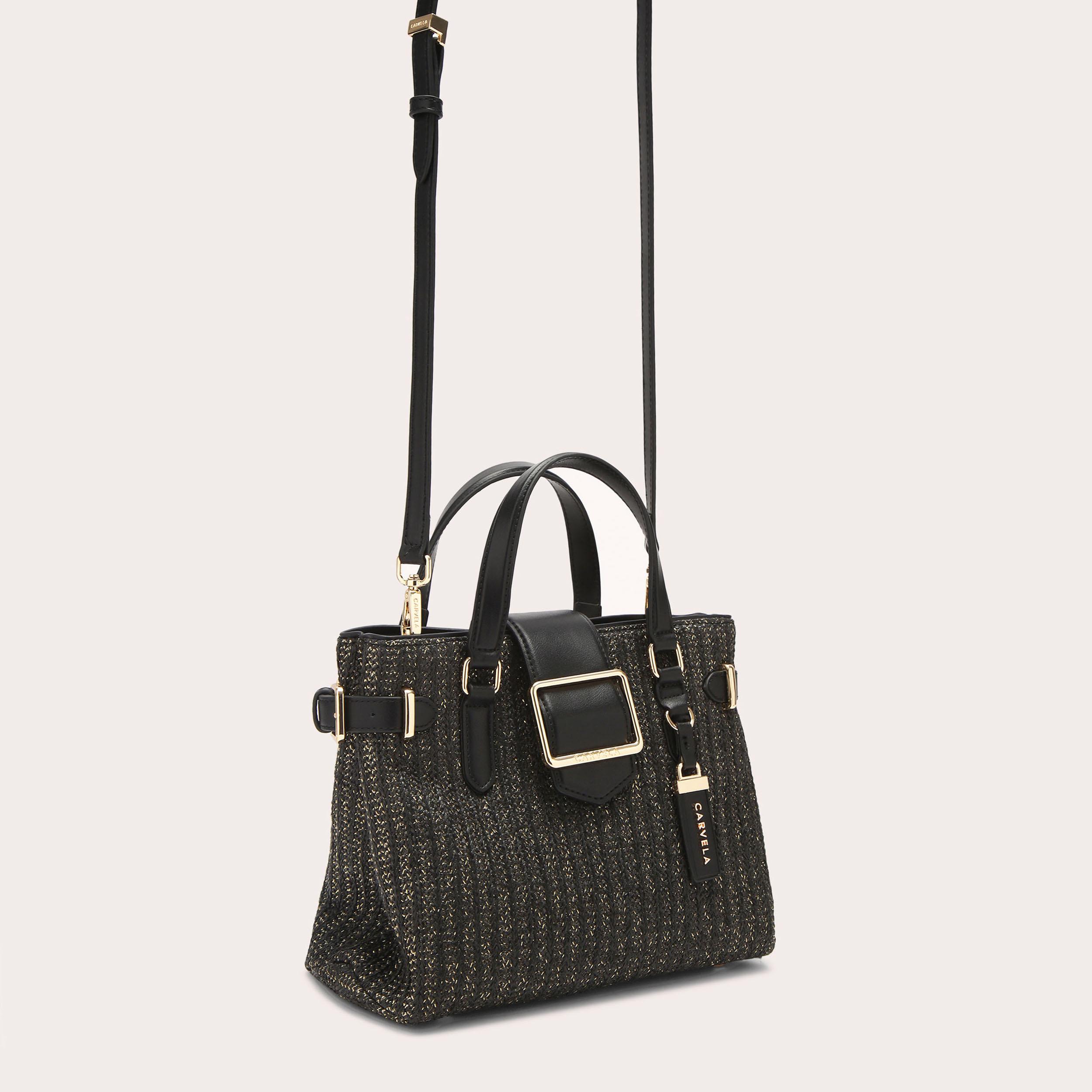 MIRCO MINDY Micro Black Gold Tote Bag by CARVELA