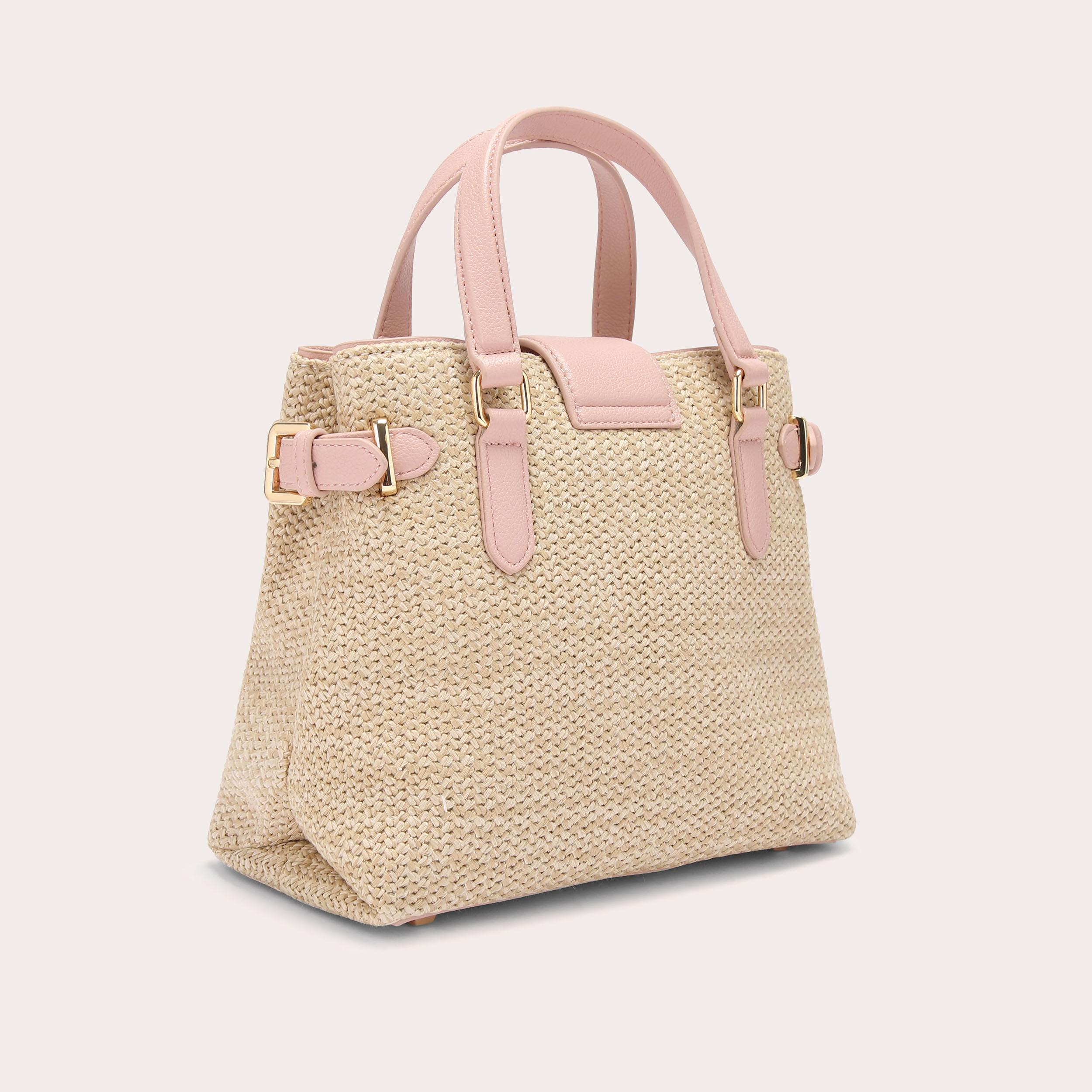 MIRCO MINDY Micro Pink Raffia Tote Bag by CARVELA