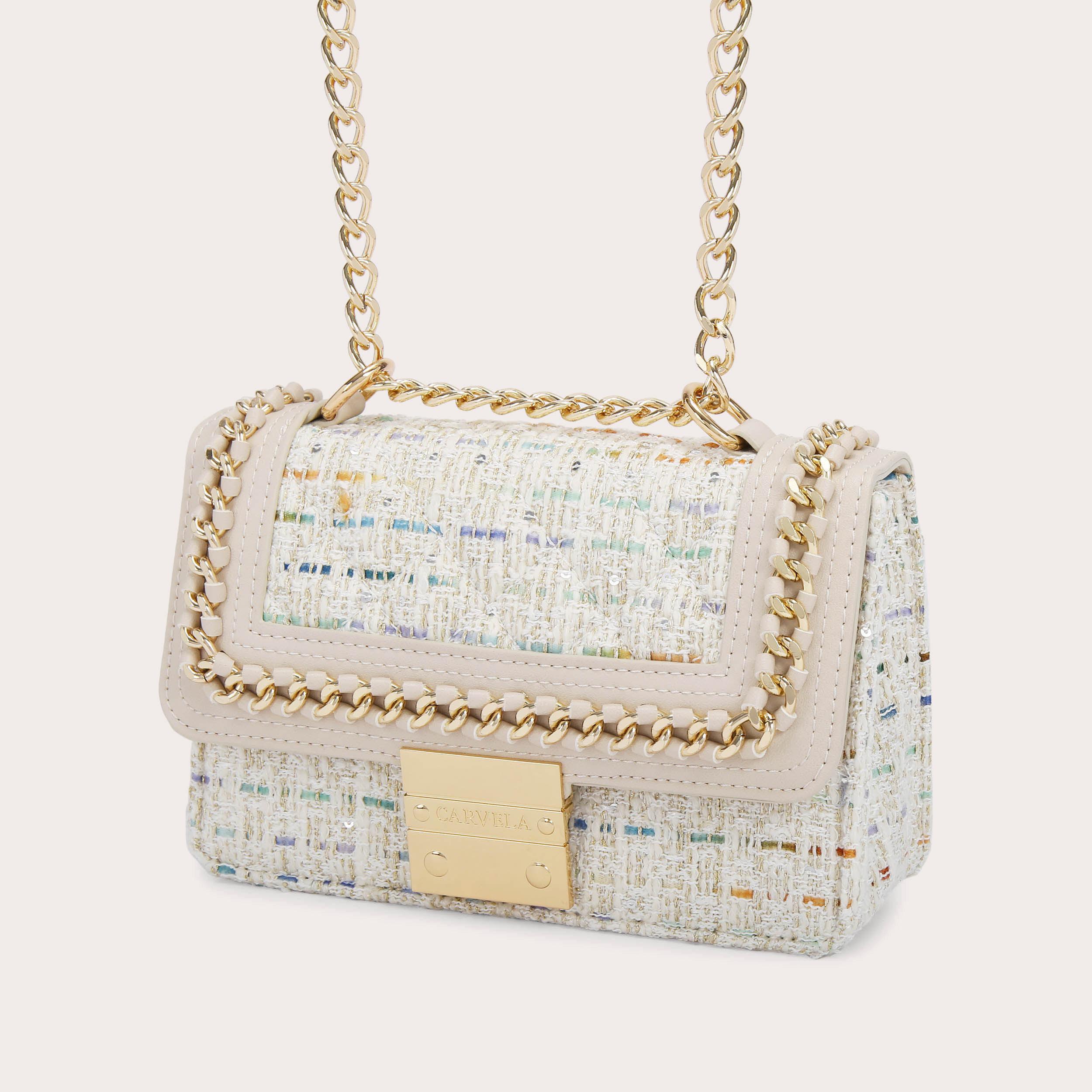 MINI BAILEY X BODY Cream Tweed Cross Body Bag by CARVELA