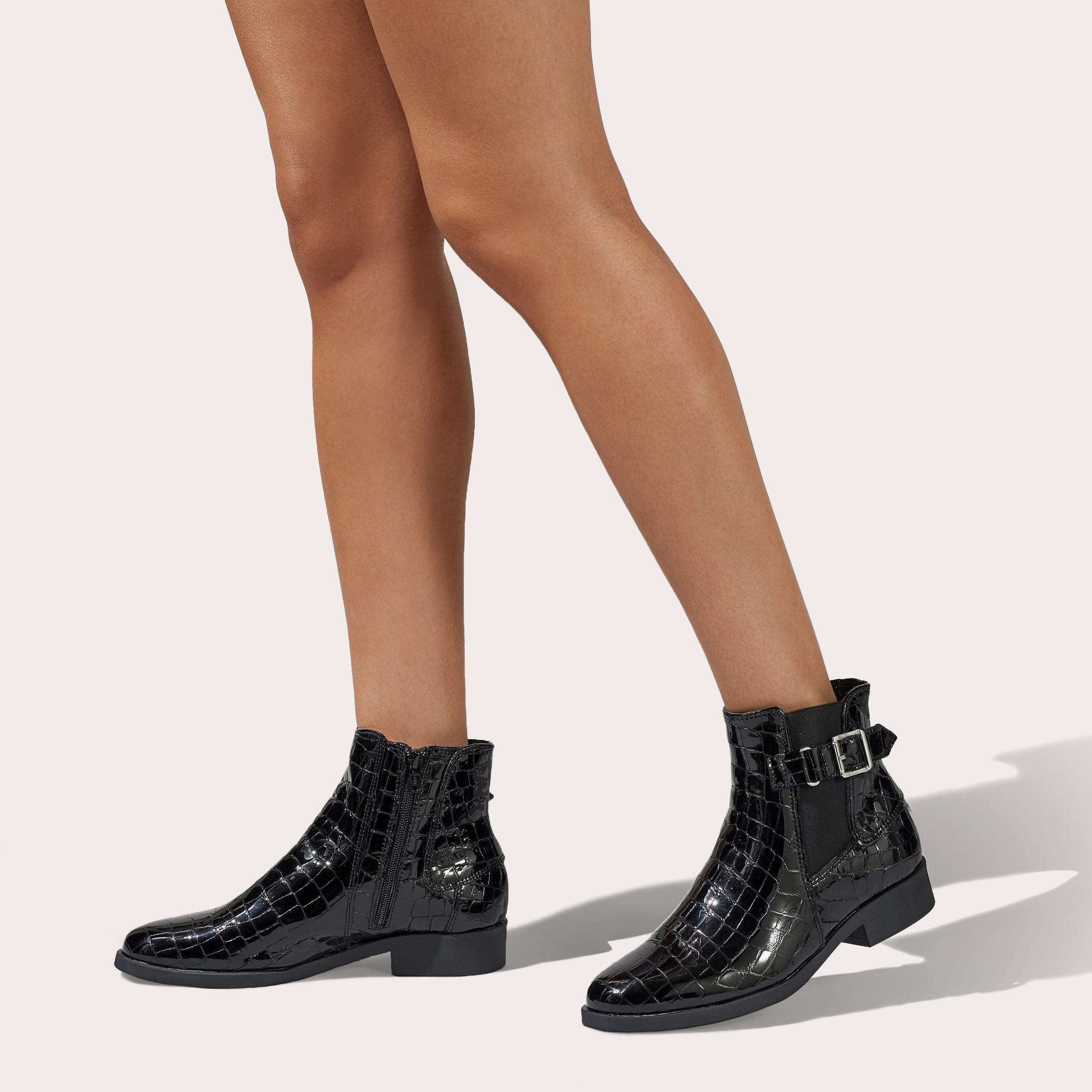 RICH Black Patent Croc Effect Ankle Boot by CARVELA COMFORT