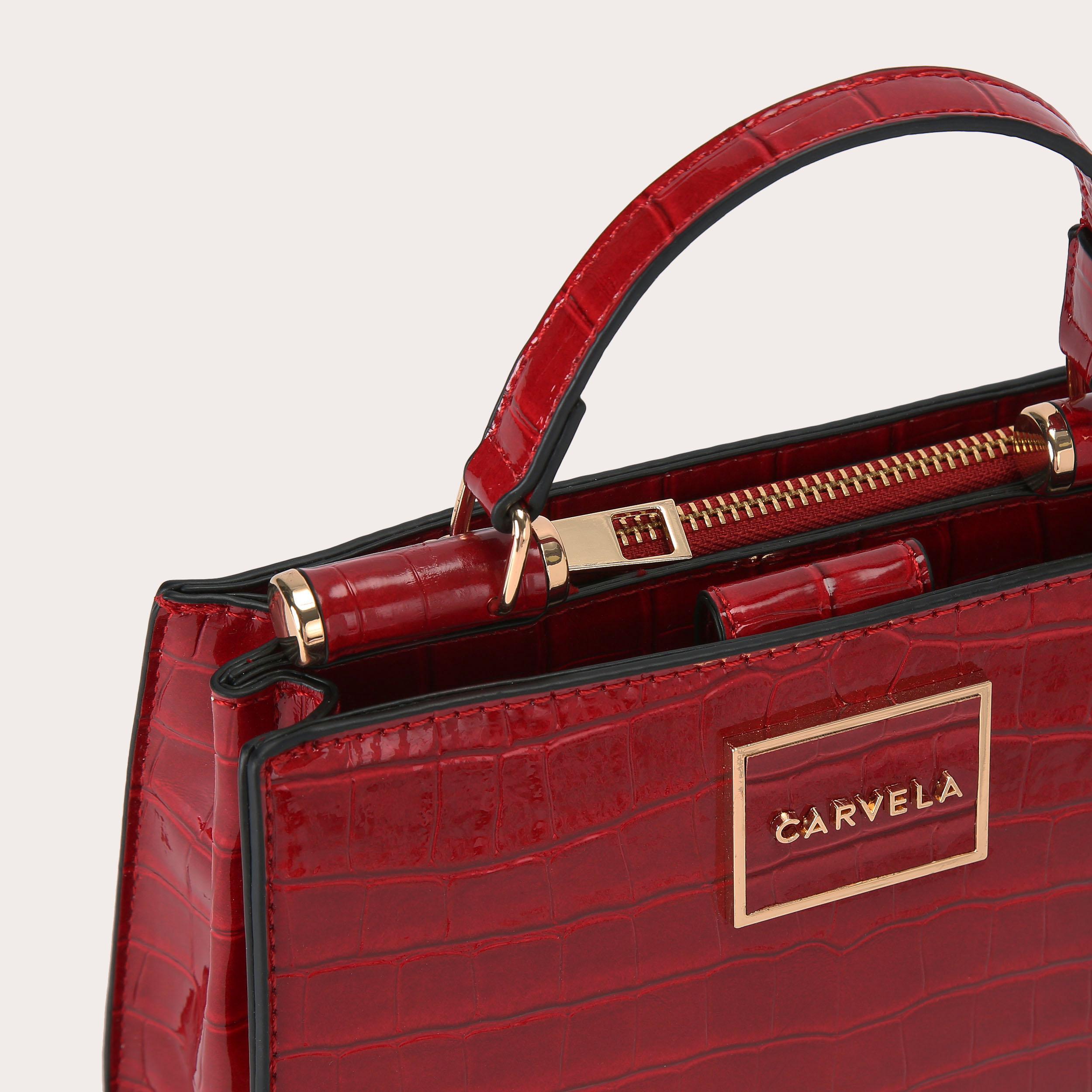 JESSICA MINI TOTE 2 Red Croc Tote Bag by CARVELA