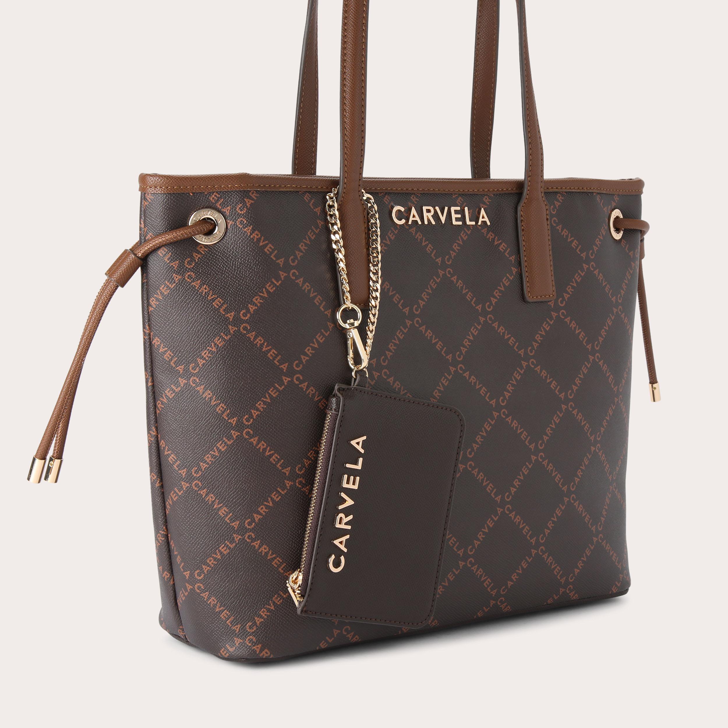 VIENNA MONOGRAM TOTE Brown Monogram Shoulder Bag by CARVELA