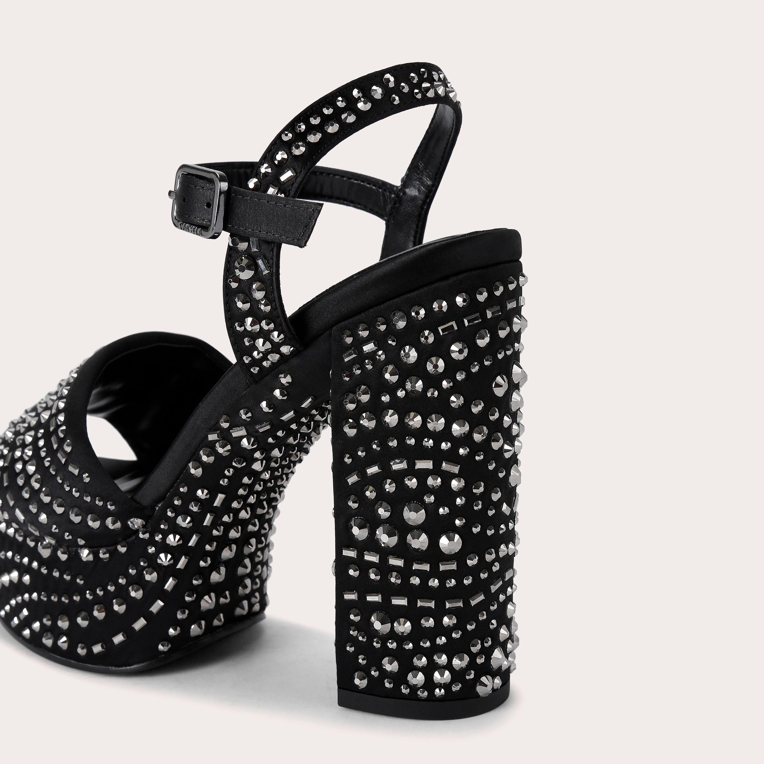 SKY HIGH Black Crystal Platform Heel by CARVELA