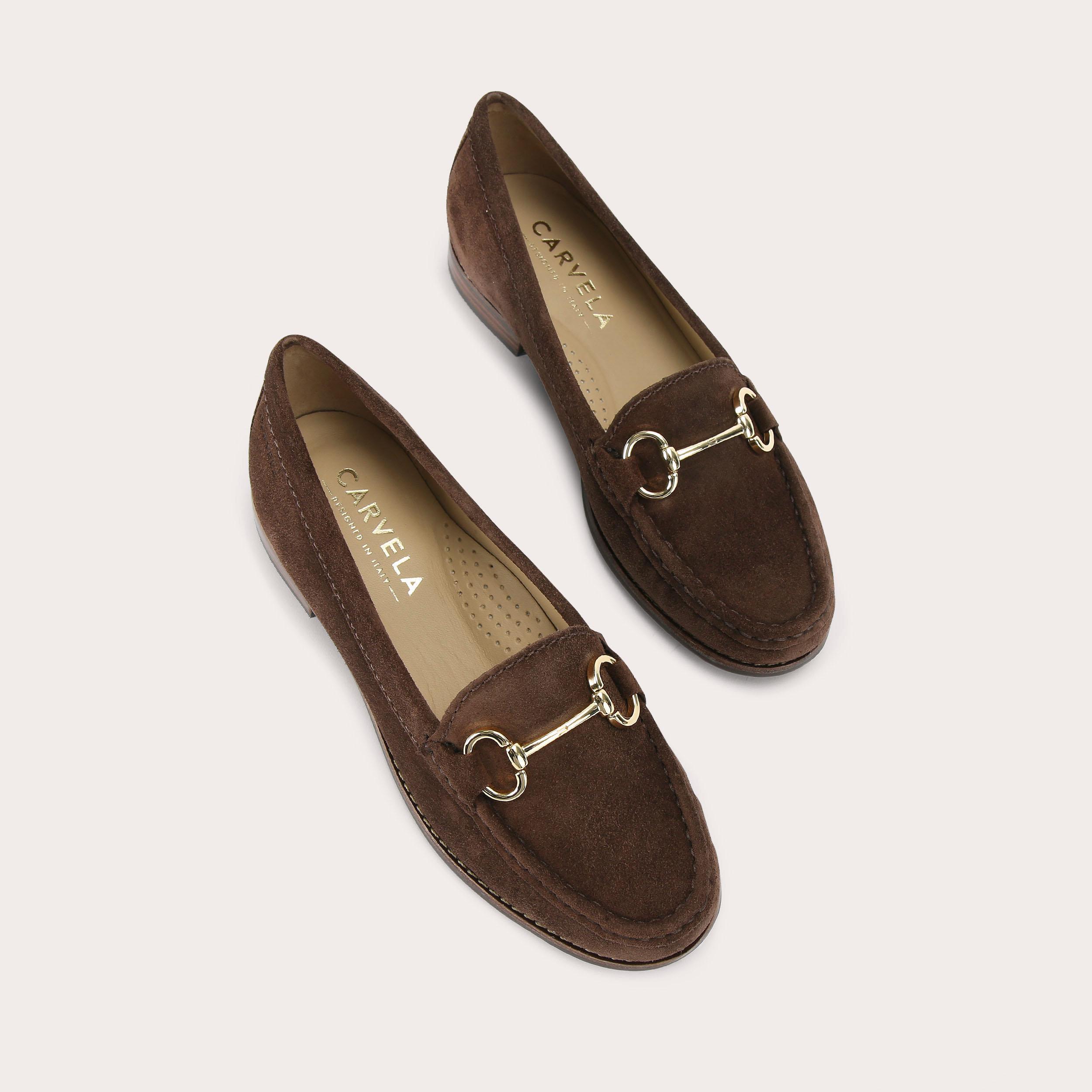 CLICK Dark Brown Suede Loafer by CARVELA COMFORT