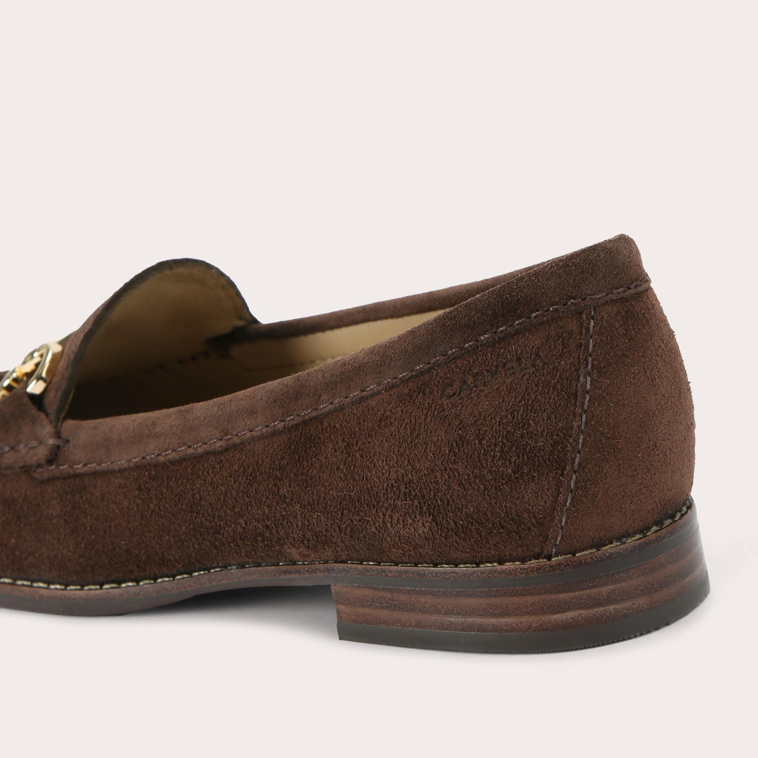 CLICK Dark Brown Suede Loafer by CARVELA COMFORT