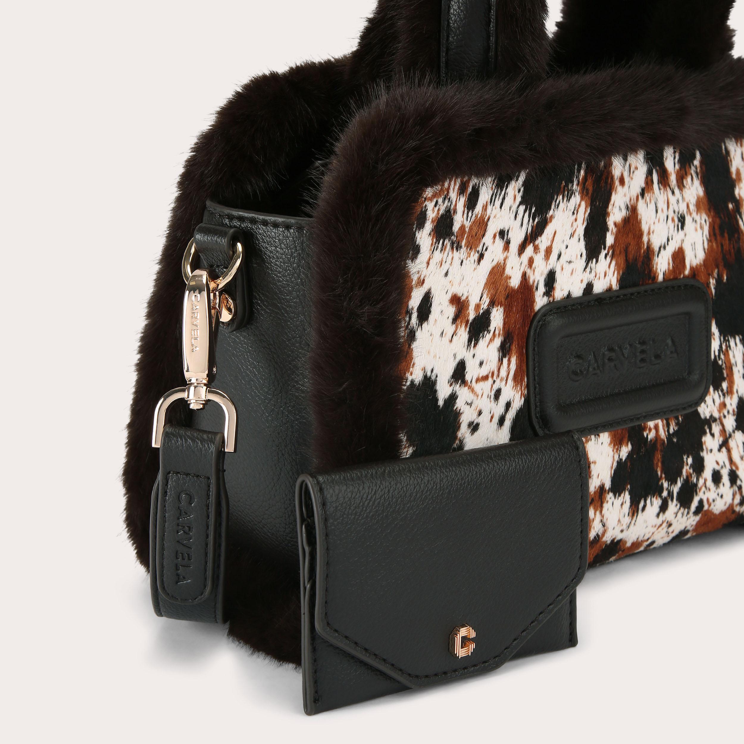 MINI BELLA BORG TOTE Cow Printed Calfhair Tote Bag by CARVELA