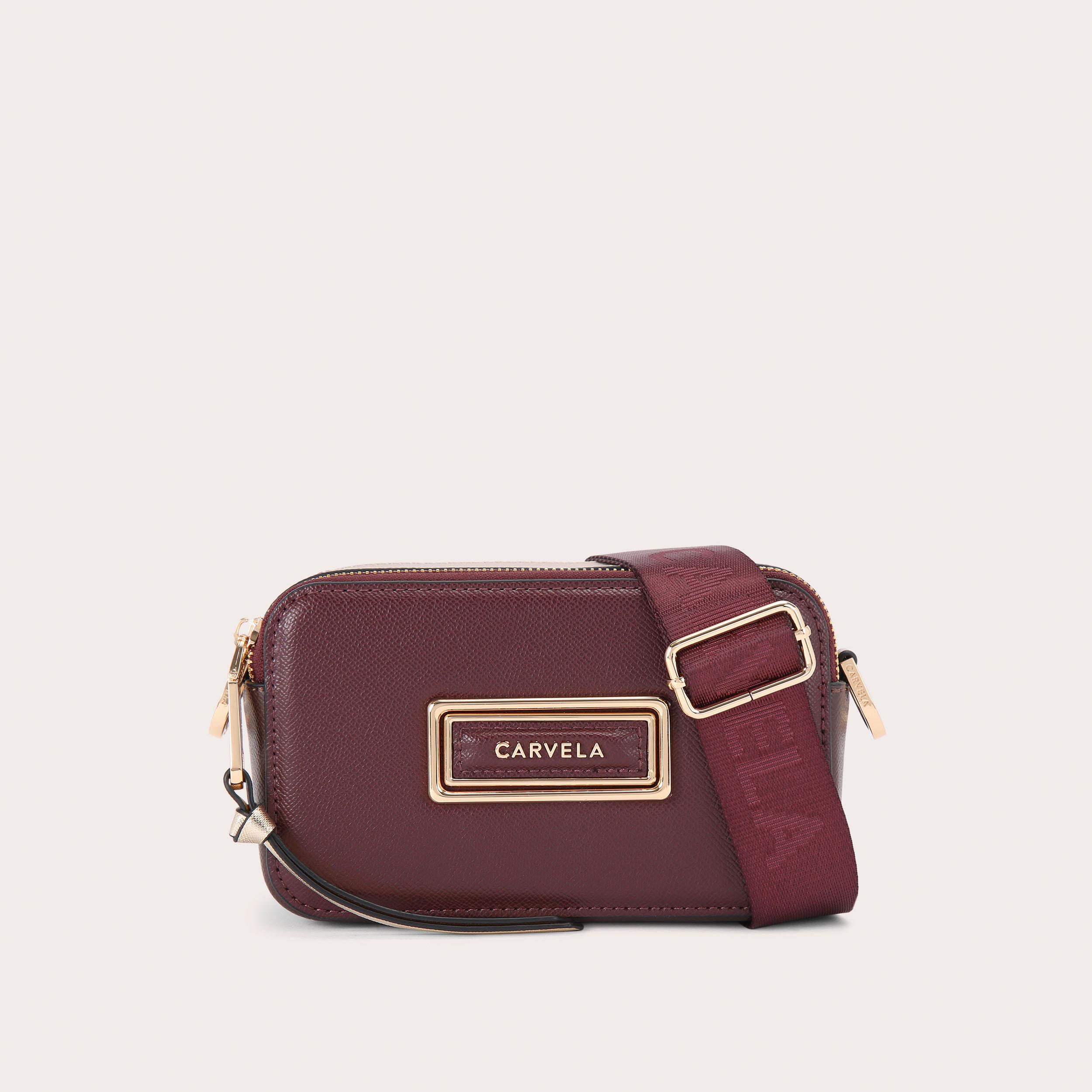 MINI ROMA RECTANGLE Red Combination Cross Body Bag by CARVELA