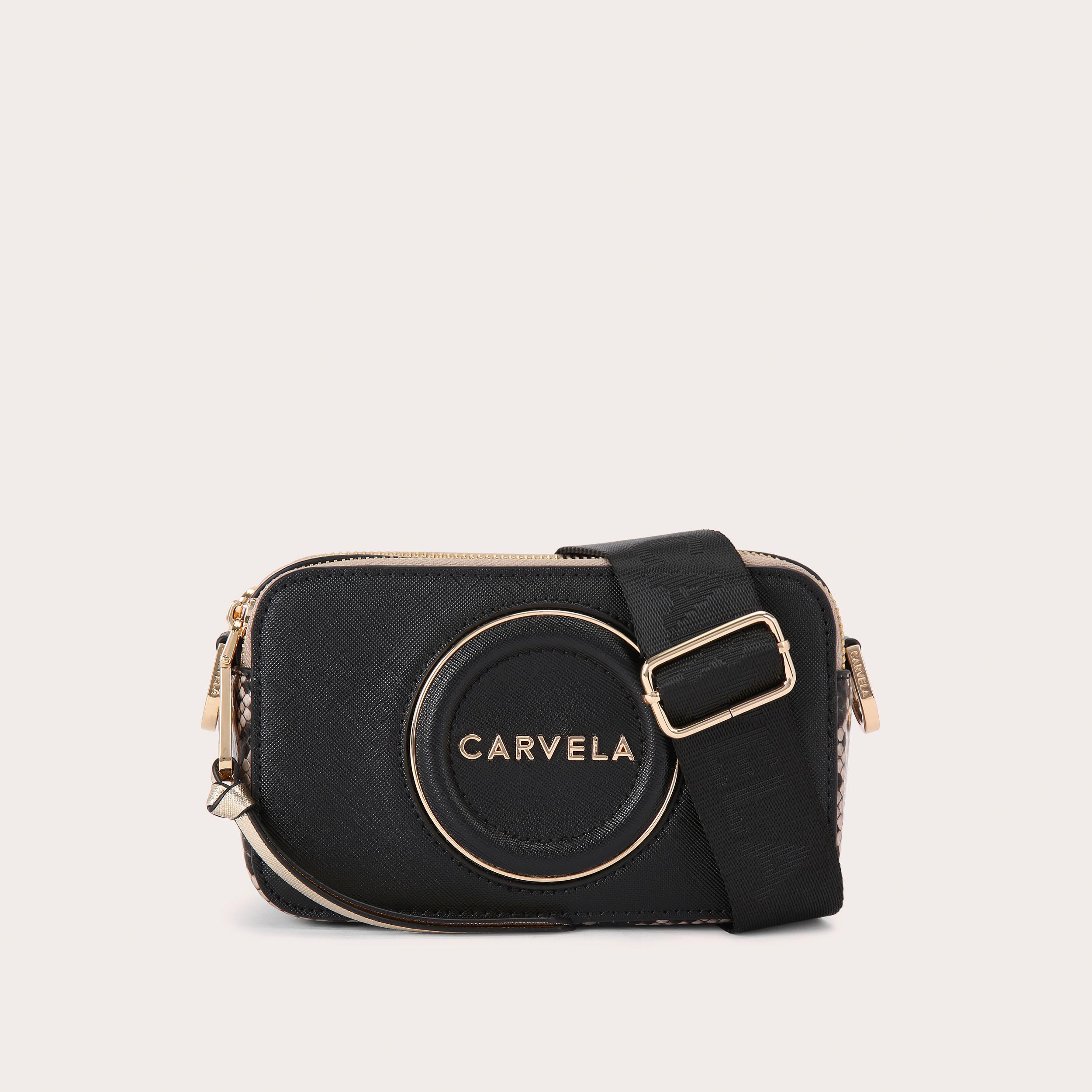 MINI ROMA CIRCLE Black Beige Cross Body Bag by CARVELA