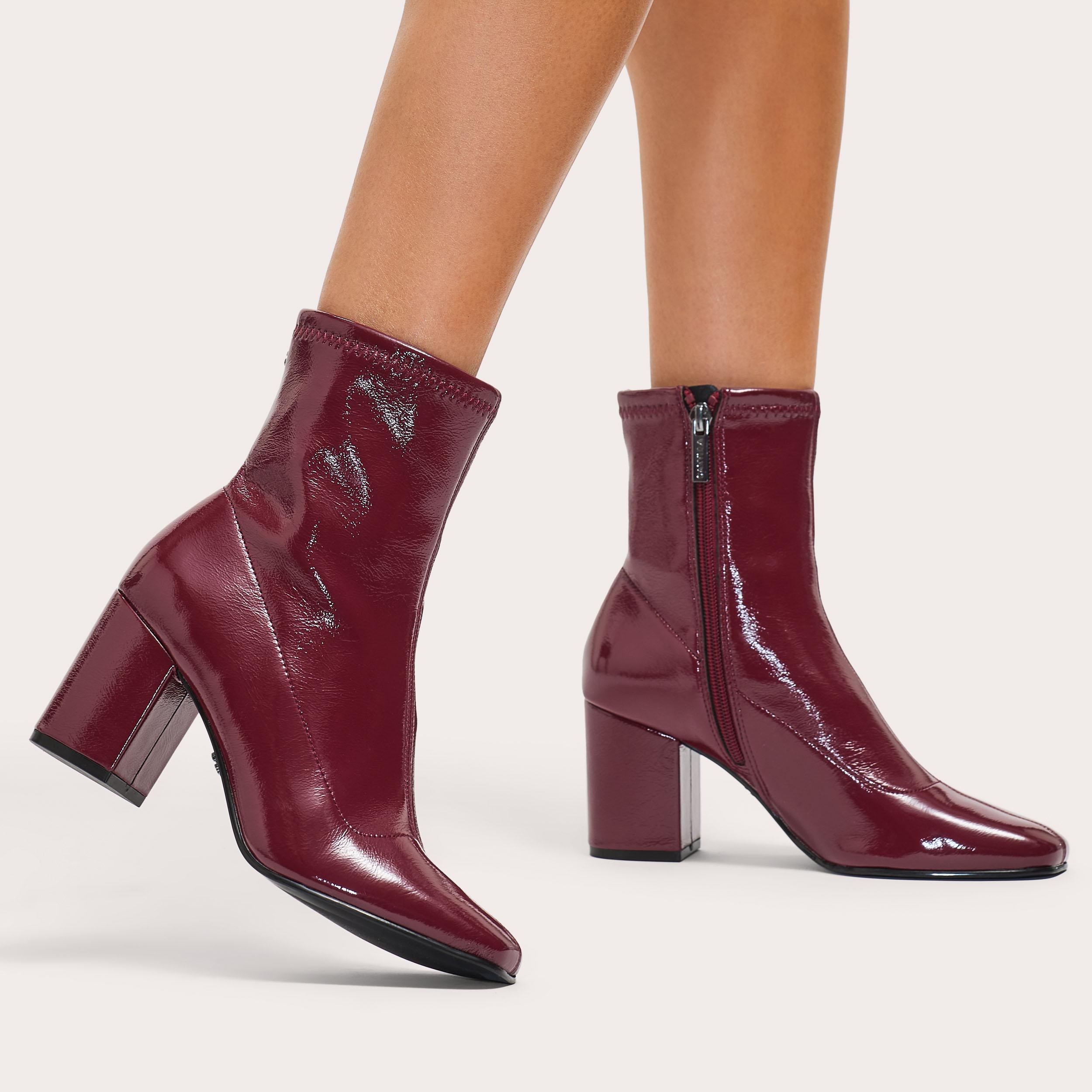 STRUT ANKLE BOOT Patent Red Ankle Boot by CARVELA