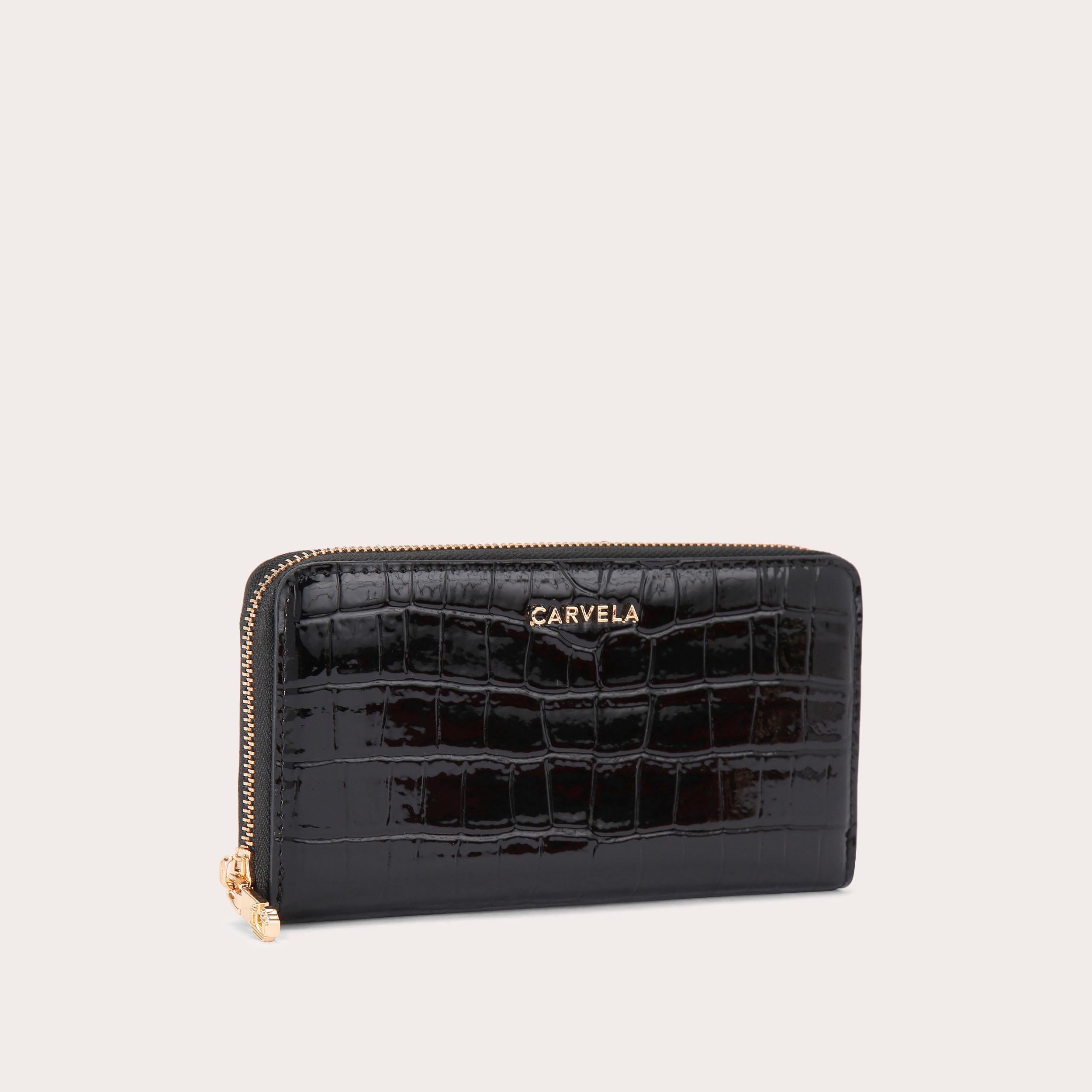 JESSICA PURSE Black Croc Embossed Purse by CARVELA