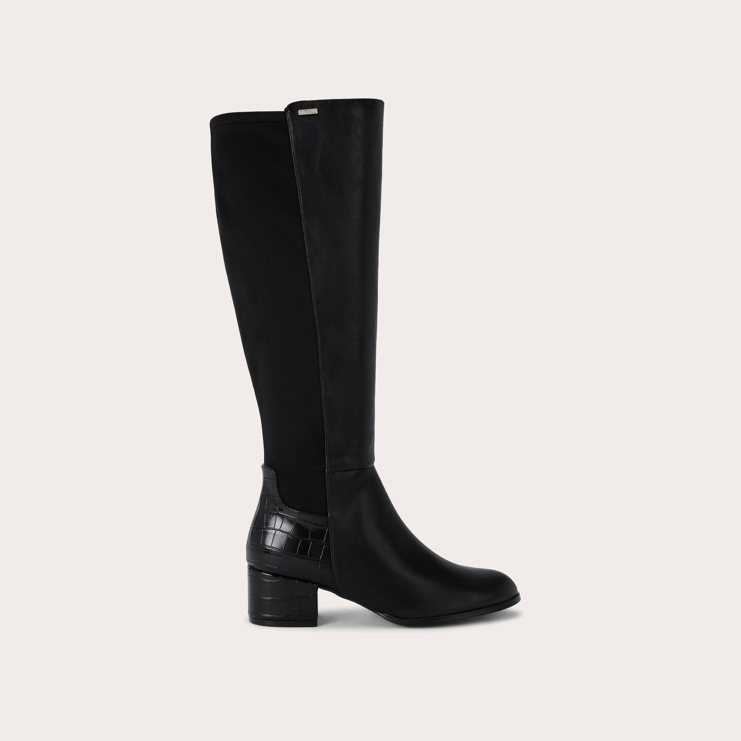 CALLIE HIGH Black Synthetic Boot by CARVELA