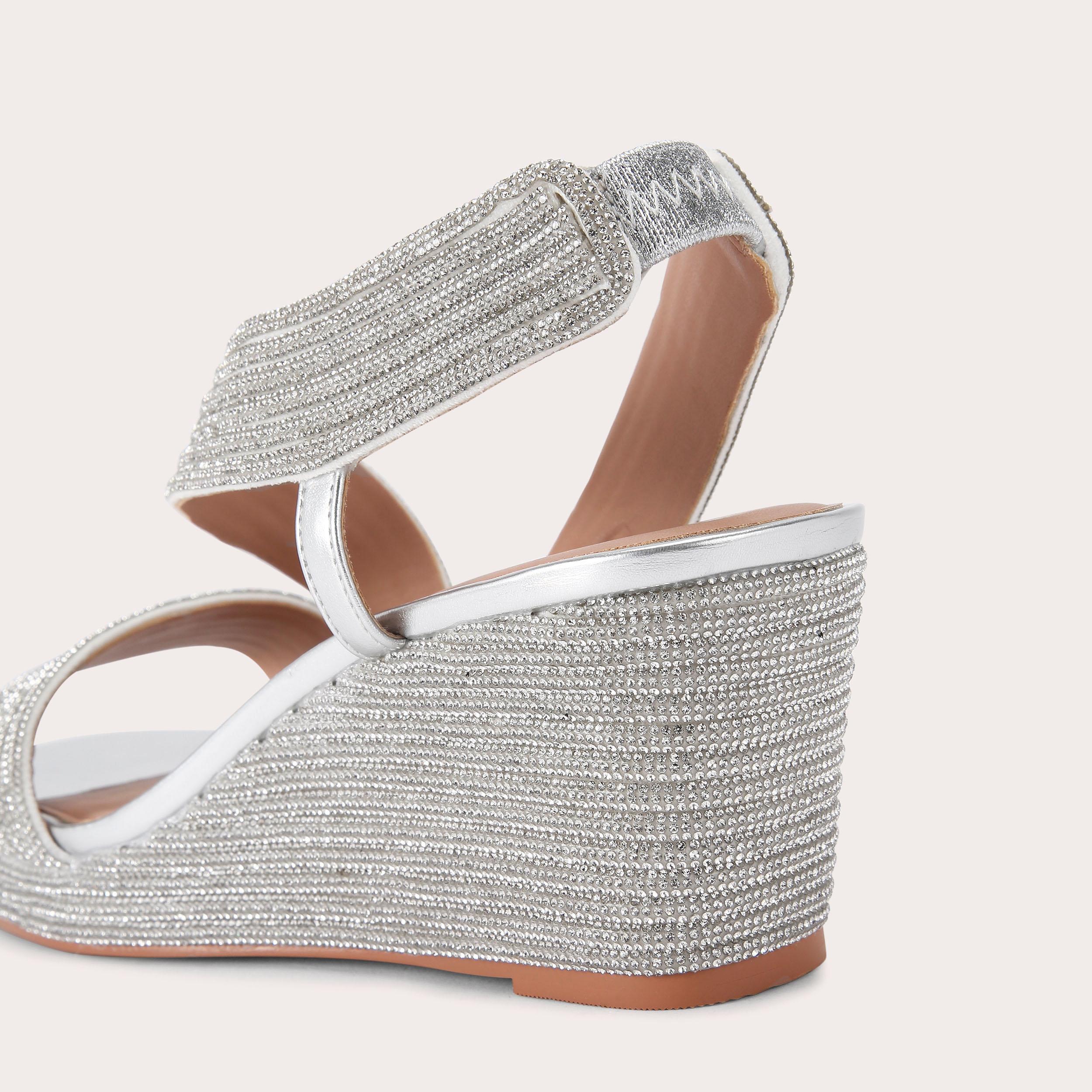 GALA WEDGE JEWEL 70 Silver Crystal Wedge Heel by CARVELA
