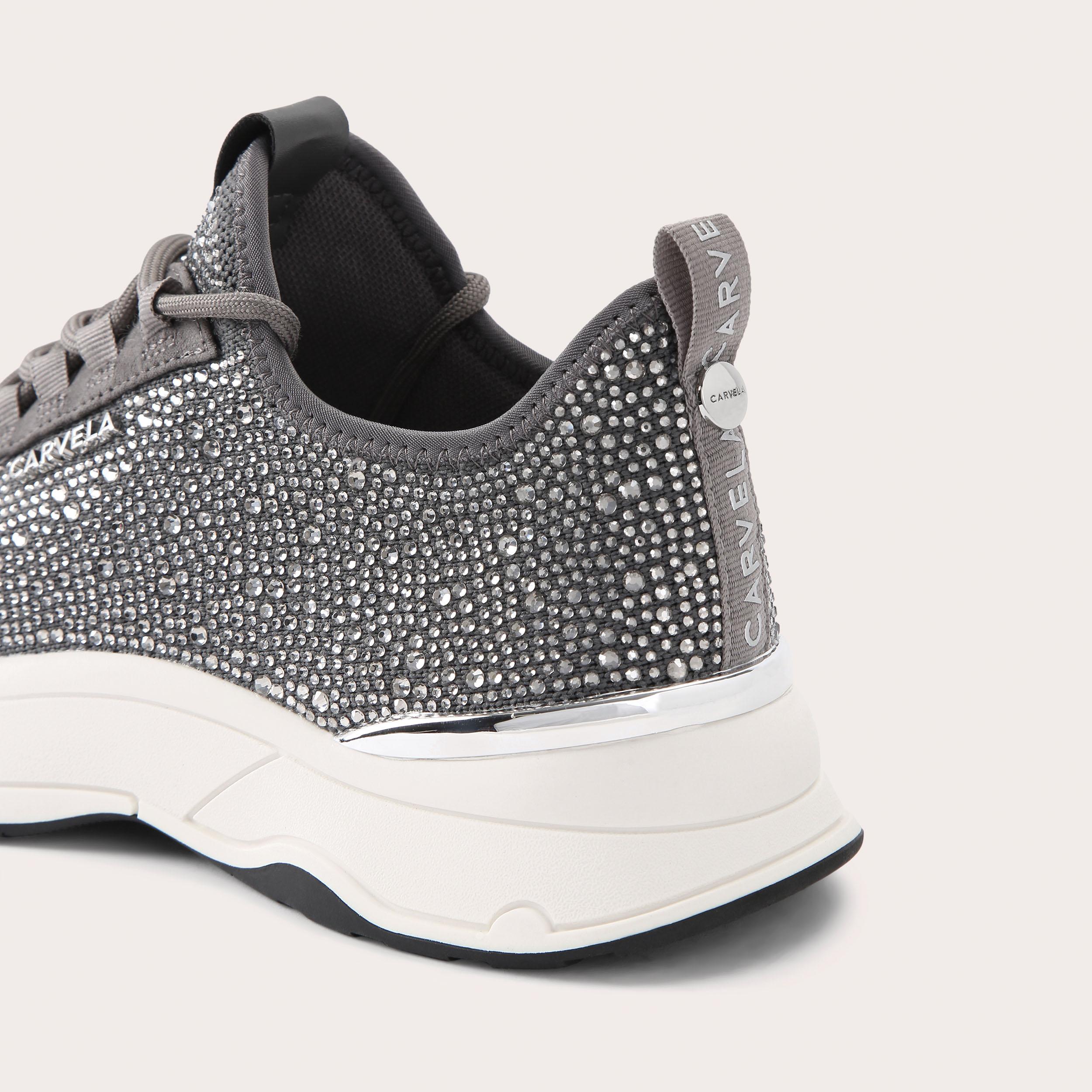 SWIFT JEWEL RUNNER Pewter Jewel Fabric Sneaker by CARVELA