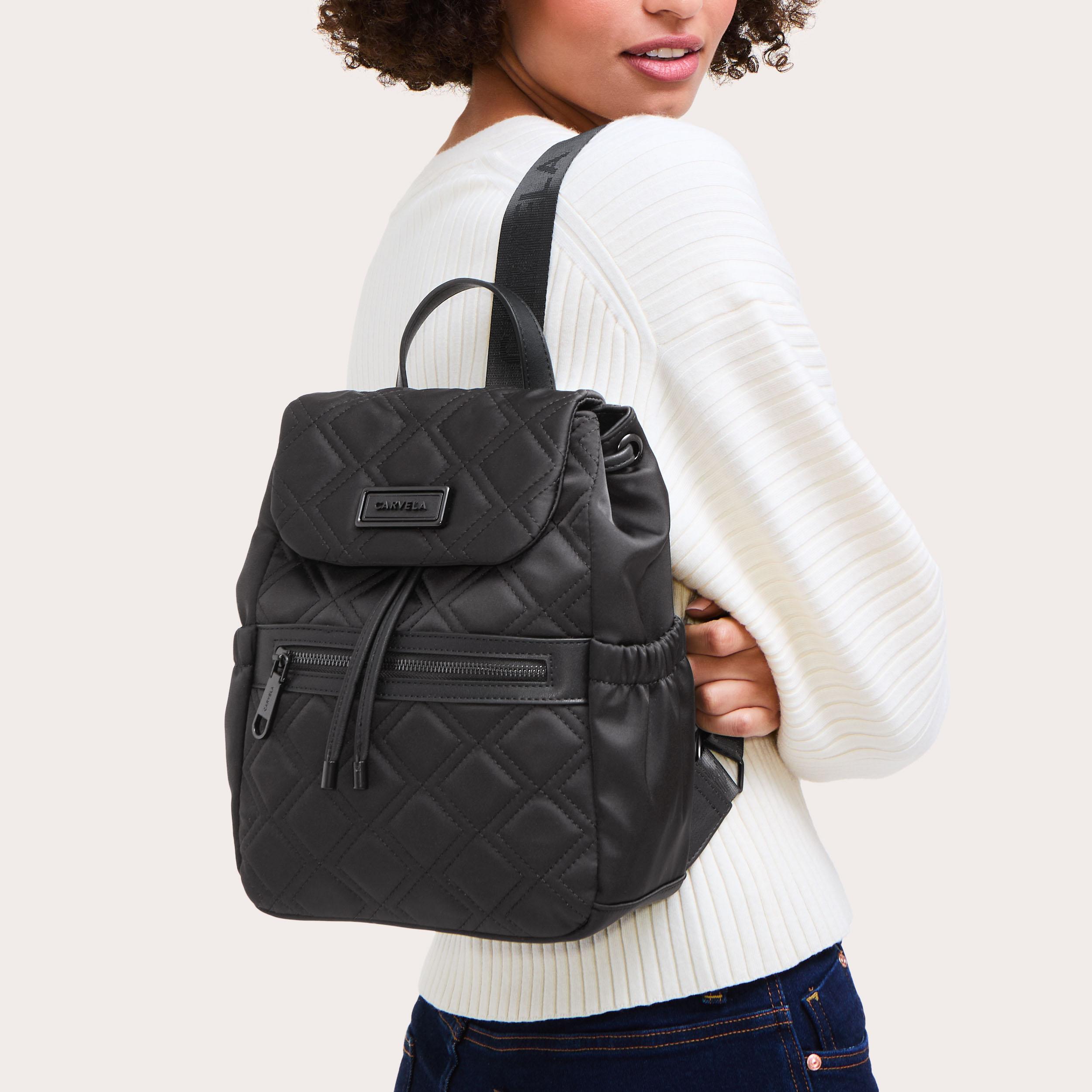 TAYLOR MIDI BACKPACK Black Nylon Backpack by CARVELA