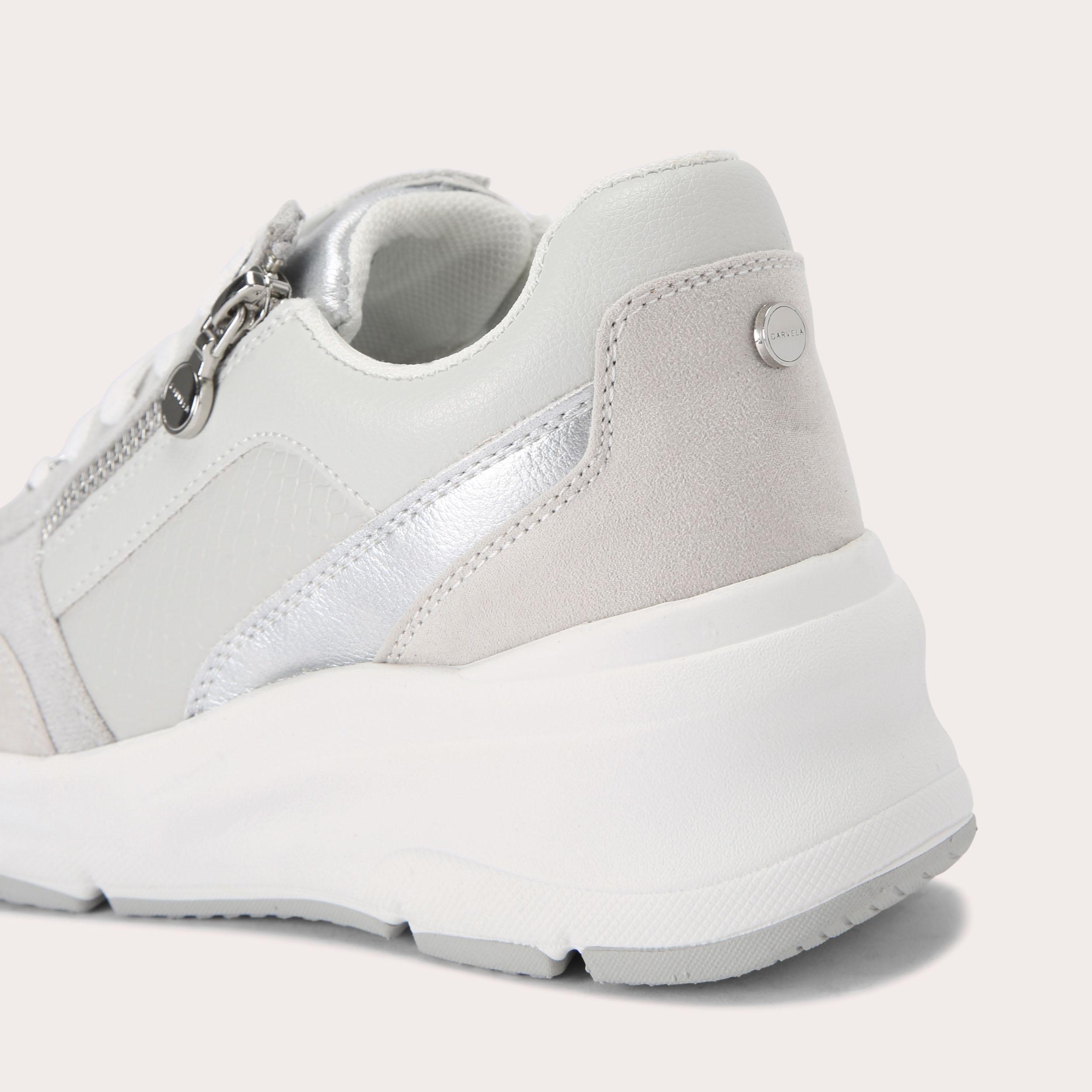 STRIDE ZIP SNEAKER Grey Synthetic Trainer by CARVELA