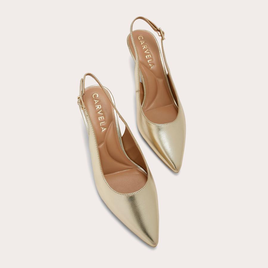 ALLEGRA SLING Gold Synthetic Heel by CARVELA ALLEGRA SLING Gold Synthetic Heel by CARVELA