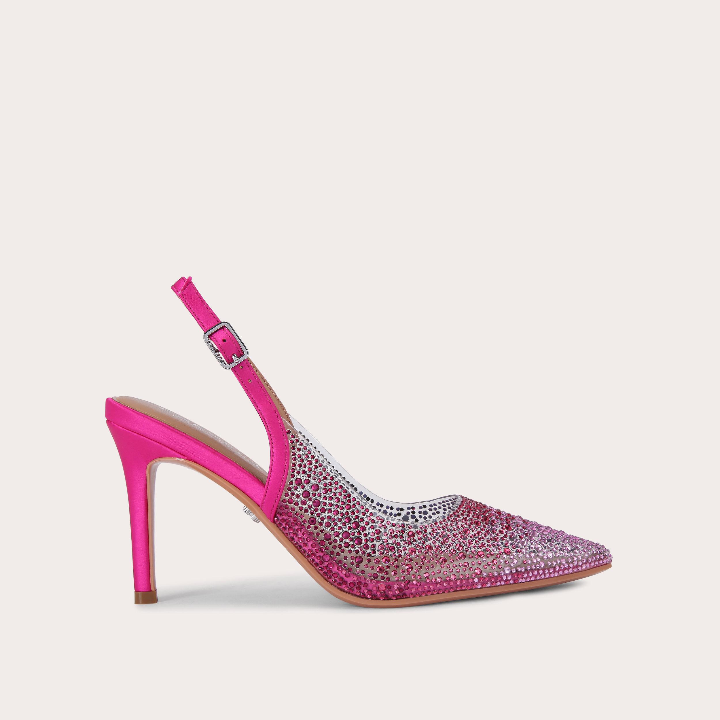 POSITANO VINYL SLING BACK Pink Crystal High Heels by CARVELA