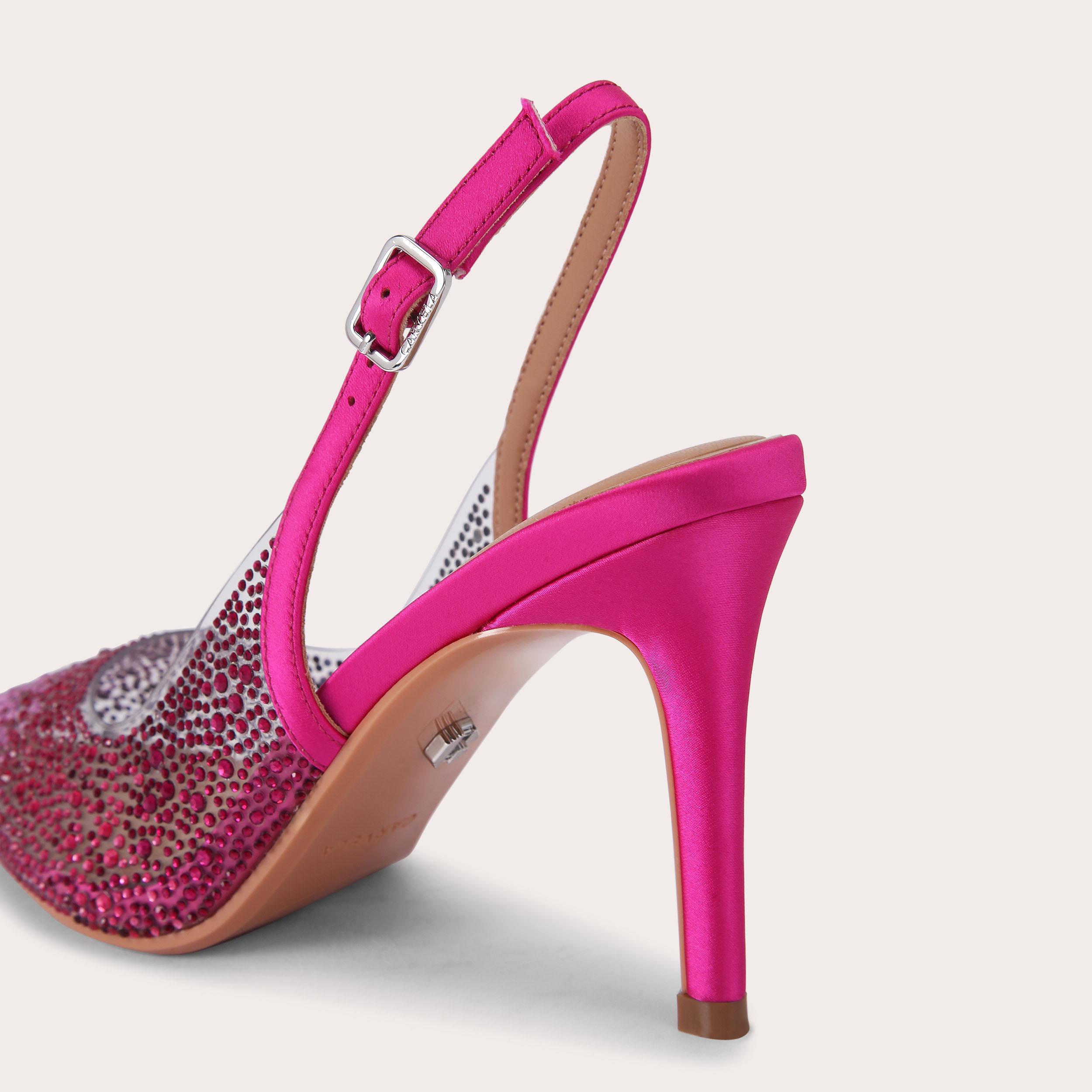 POSITANO VINYL SLING BACK Pink Crystal High Heels by CARVELA