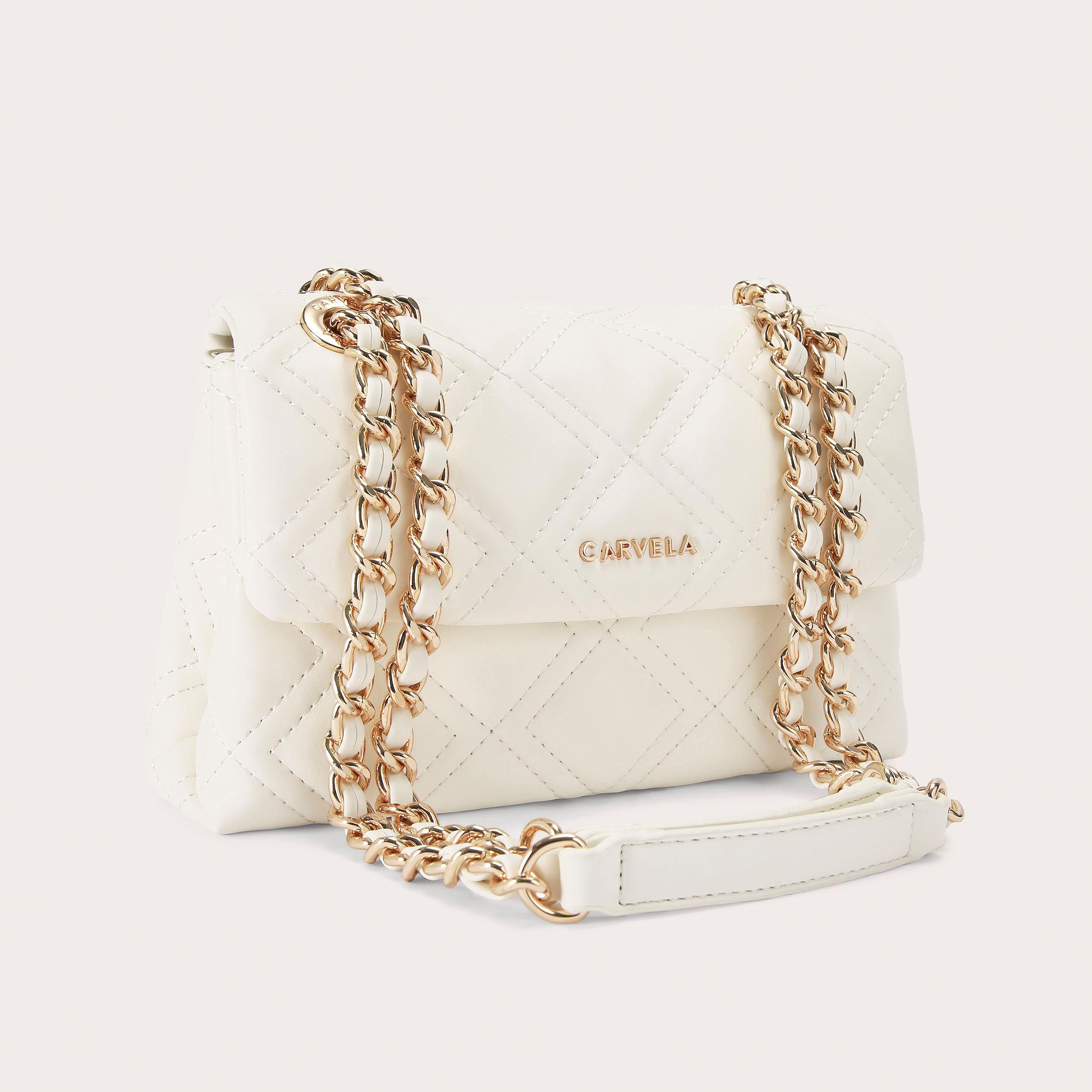 ROSA CHAIN SHOULDER Bone Synthetic Shoulder Bag by CARVELA