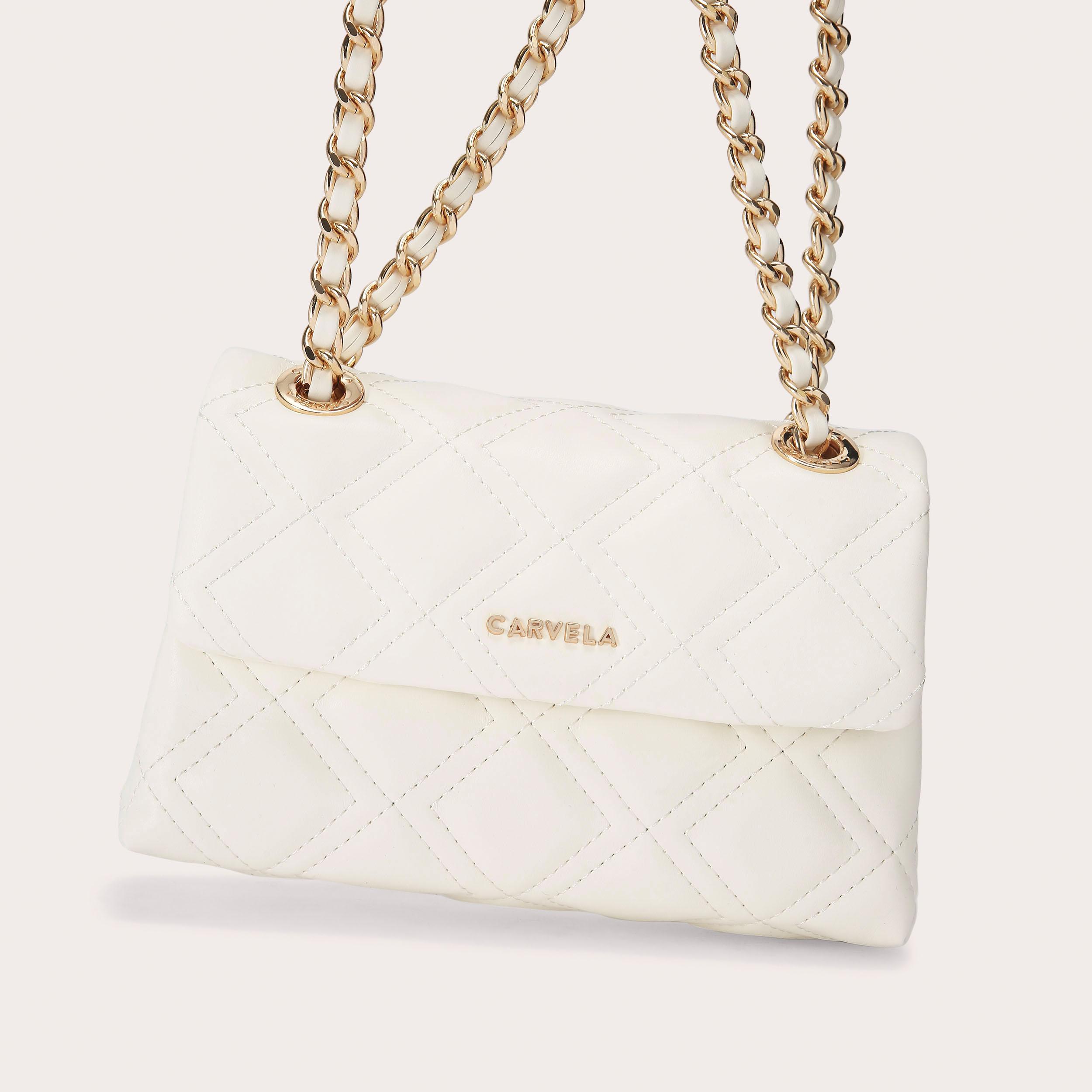 ROSA CHAIN SHOULDER Bone Synthetic Shoulder Bag by CARVELA