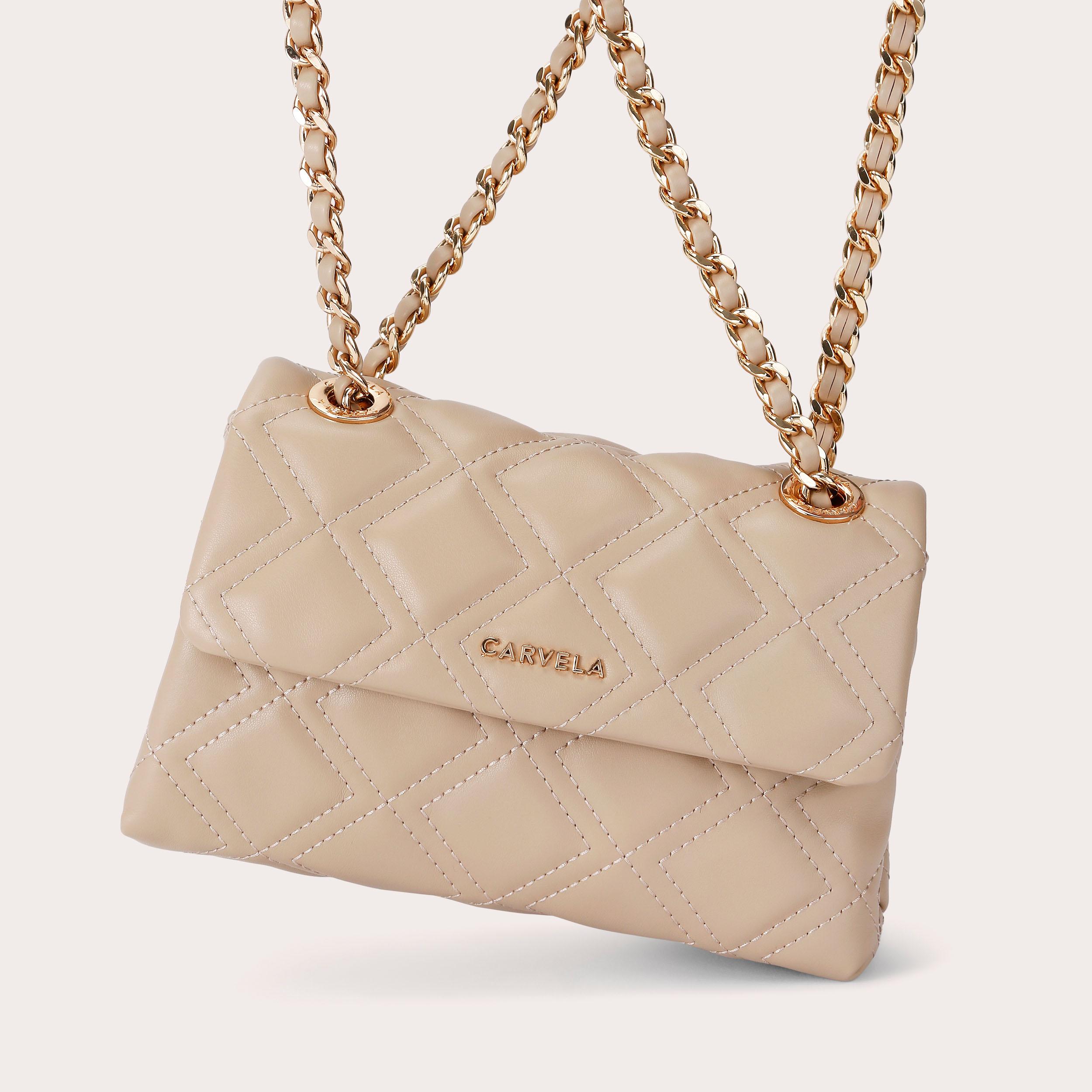 ROSA CHAIN SHOULDER Taupe Shoulder Bag by CARVELA