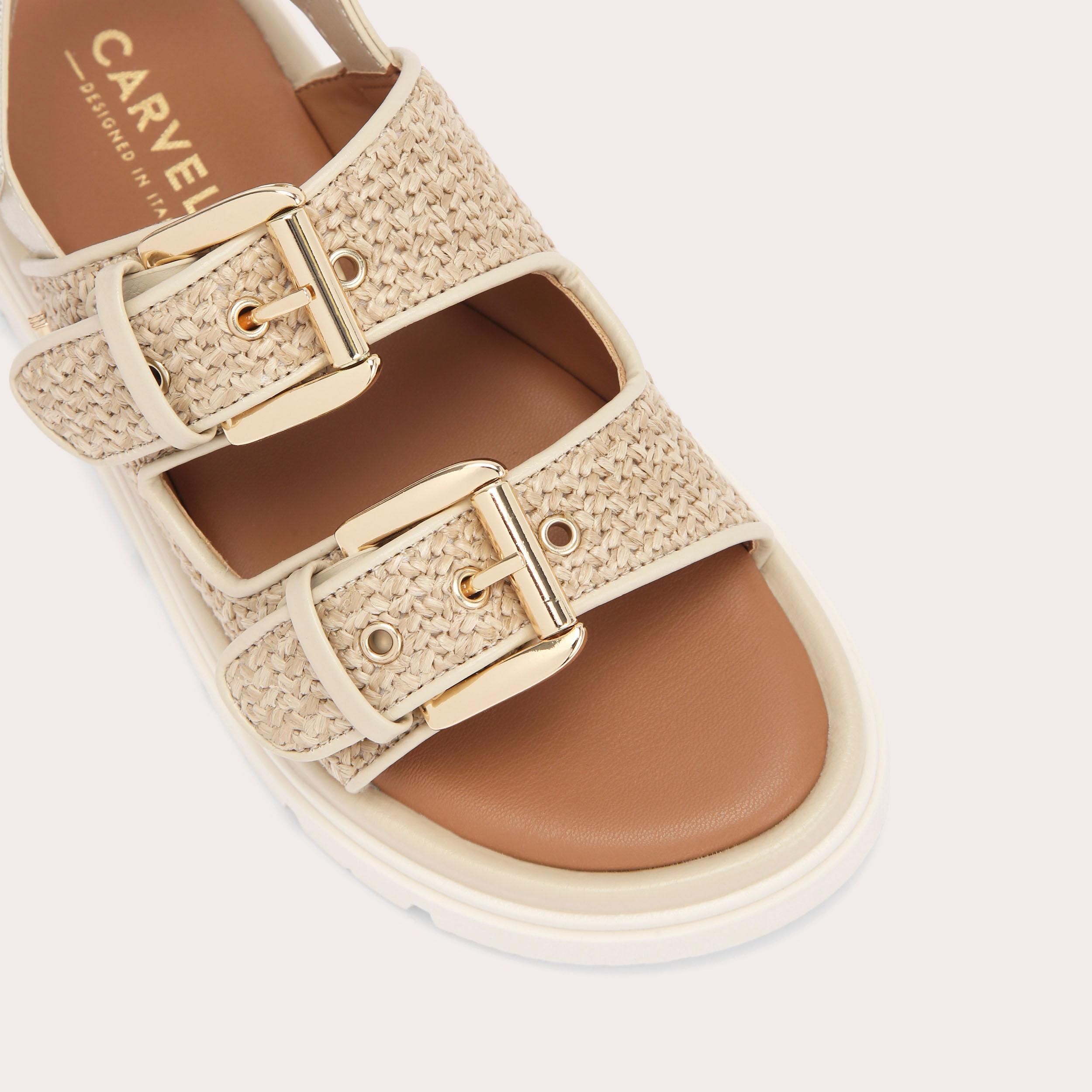 PAVILION SLINGBACK Beige Raffia Slingback Sandal by CARVELA COMFORT