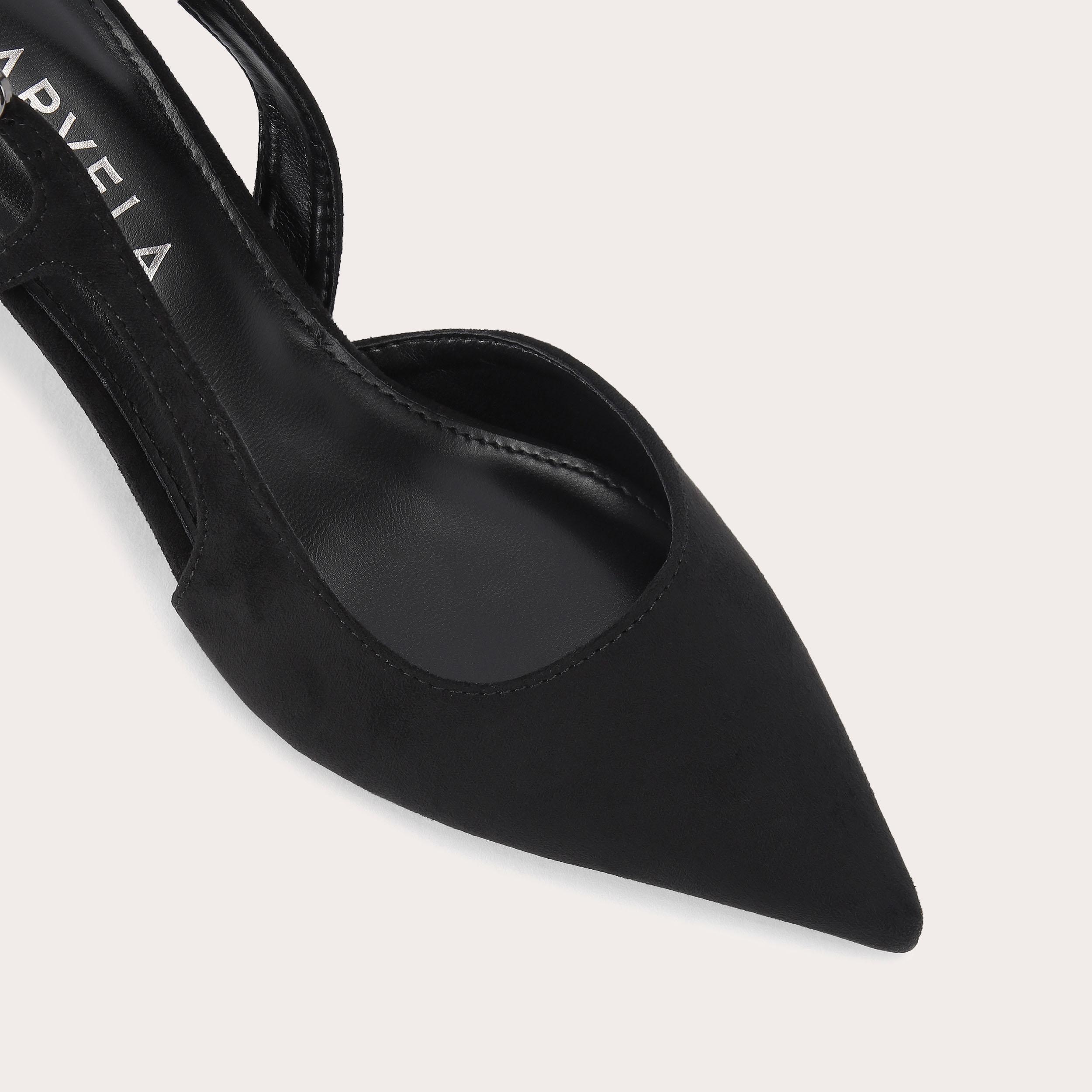 ALINA SLING Black Microsuede Heel by CARVELA