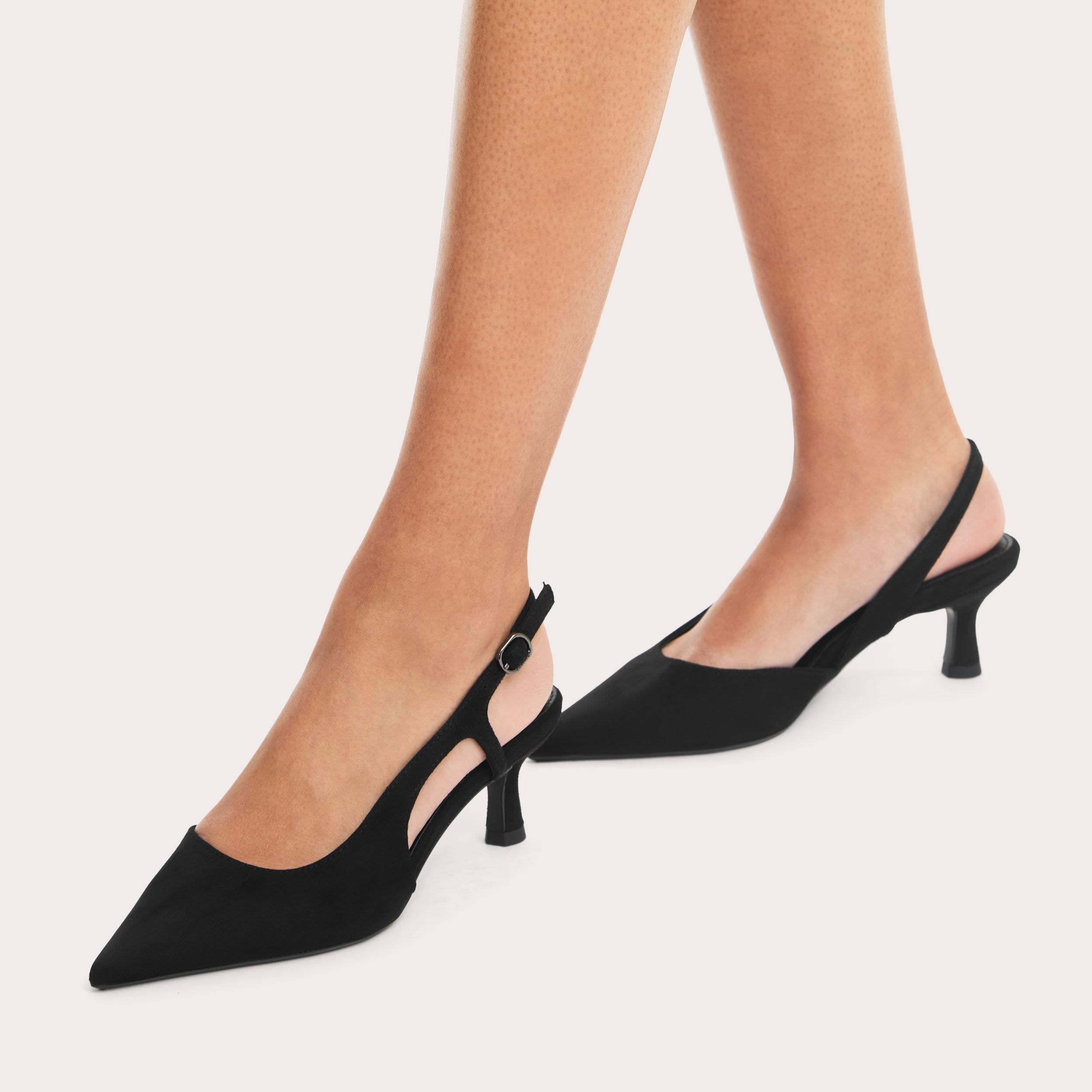 ALINA SLING Black Microsuede Heel by CARVELA