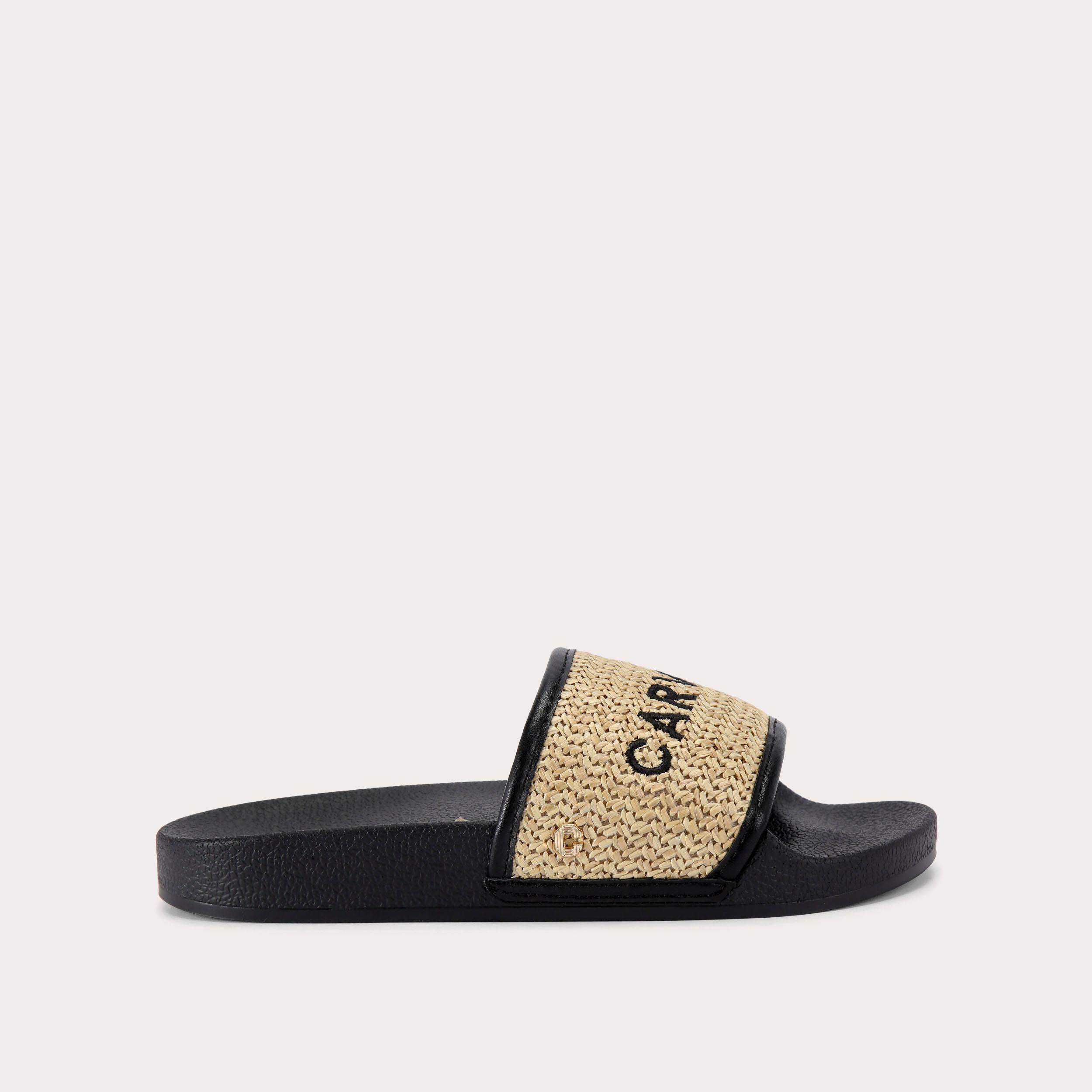 SORRENTO SLIDER Black Raffia Slide On Sandal by CARVELA
