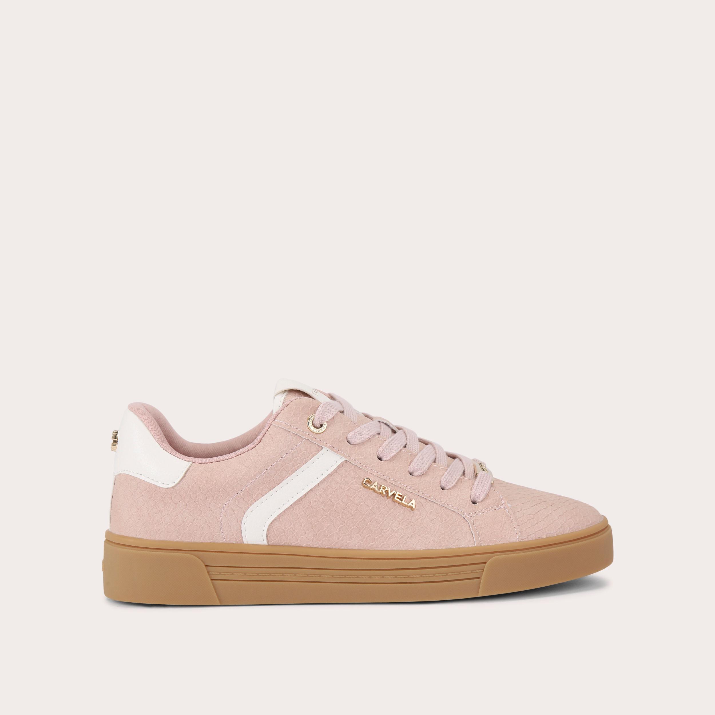 DAZE GUM Pink Snake Lace Up Trainer by CARVELA