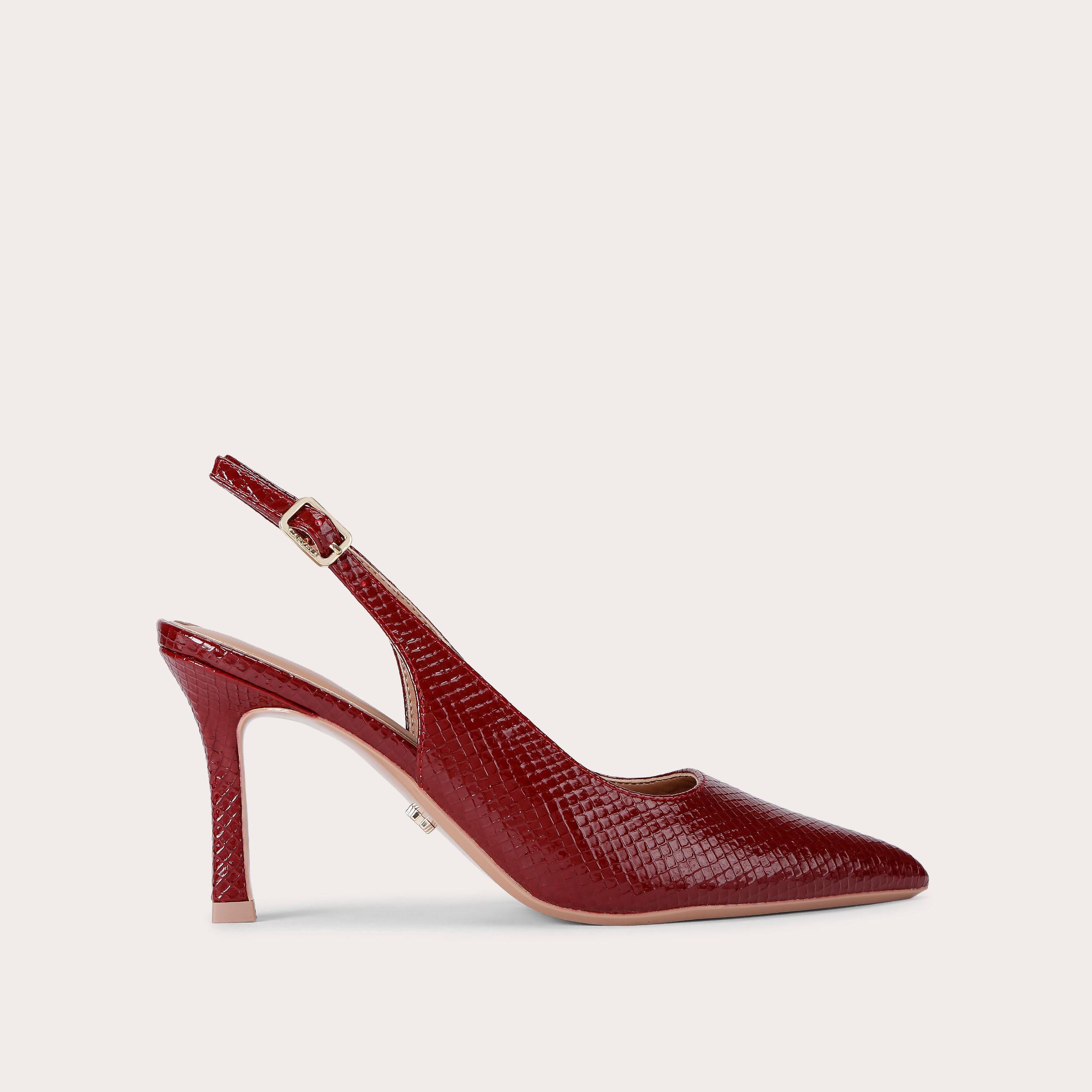 CORLETTA SLING COURT Dark Red Lizard Heel by CARVELA