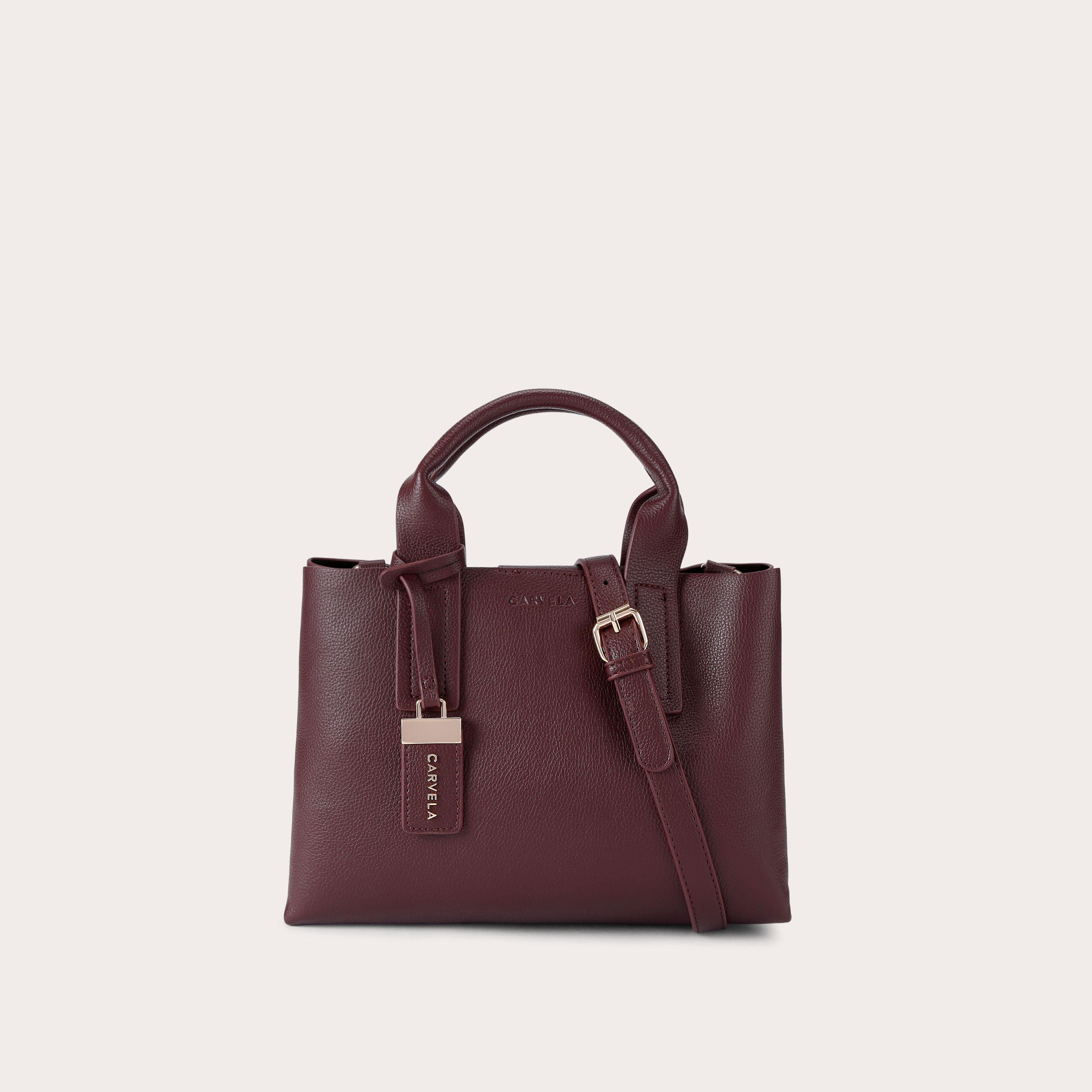 LUNA MINI TOTE Dark Red Tote Bag by CARVELA