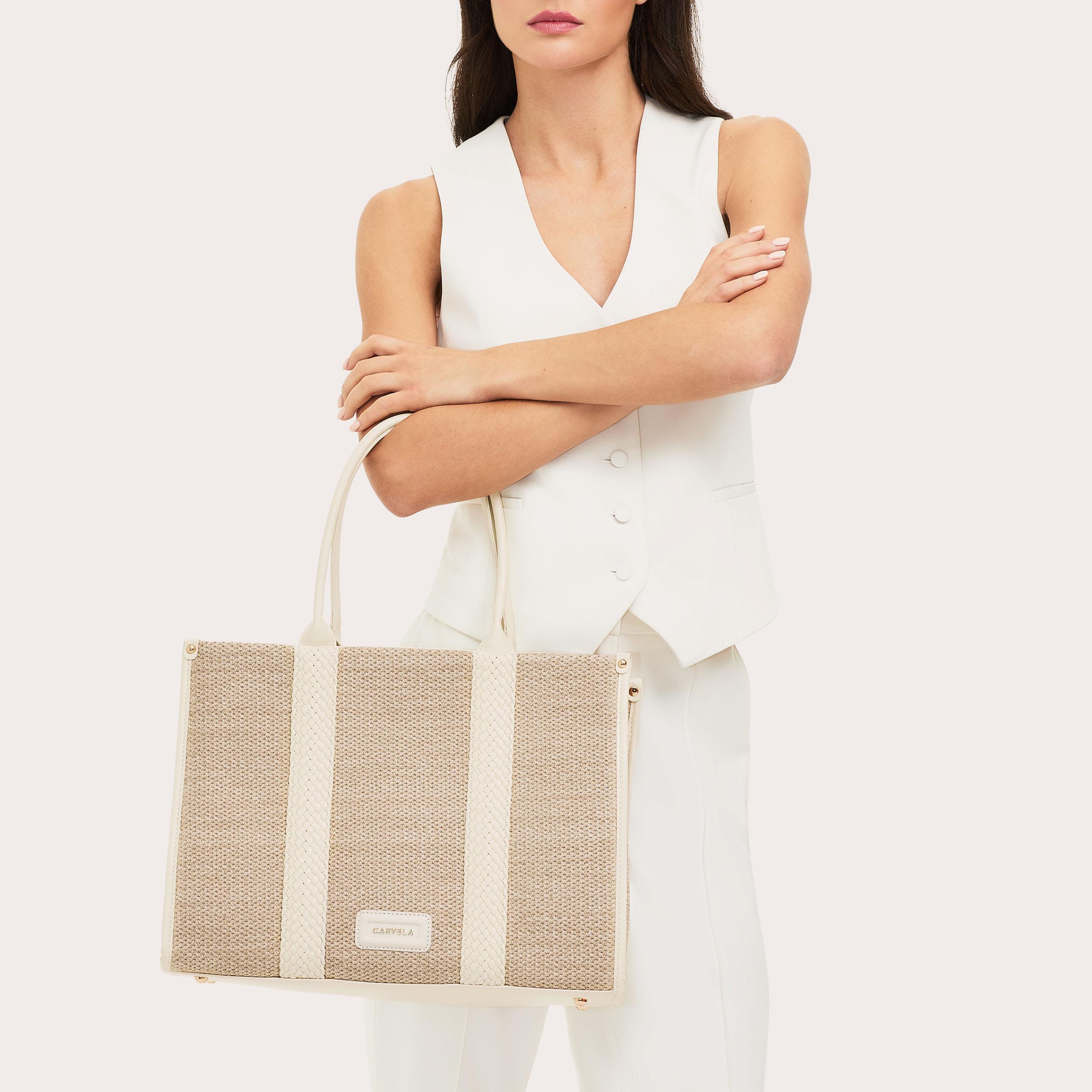 TWISTED RAFFIA TOTE Raffia Large Tote Bag by CARVELA