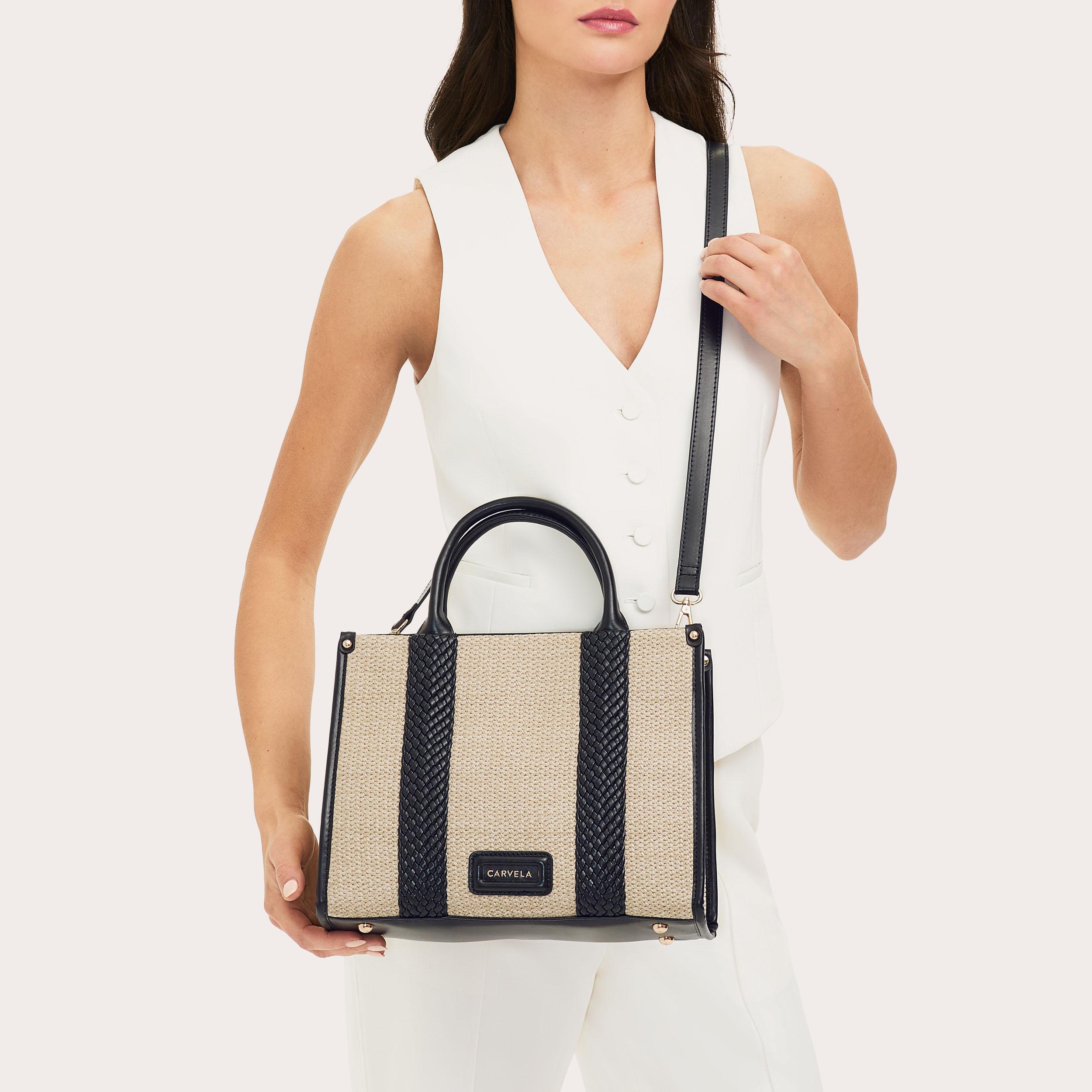 TWISTED RAFFIA MIDI Midi Tote Bag by CARVELA