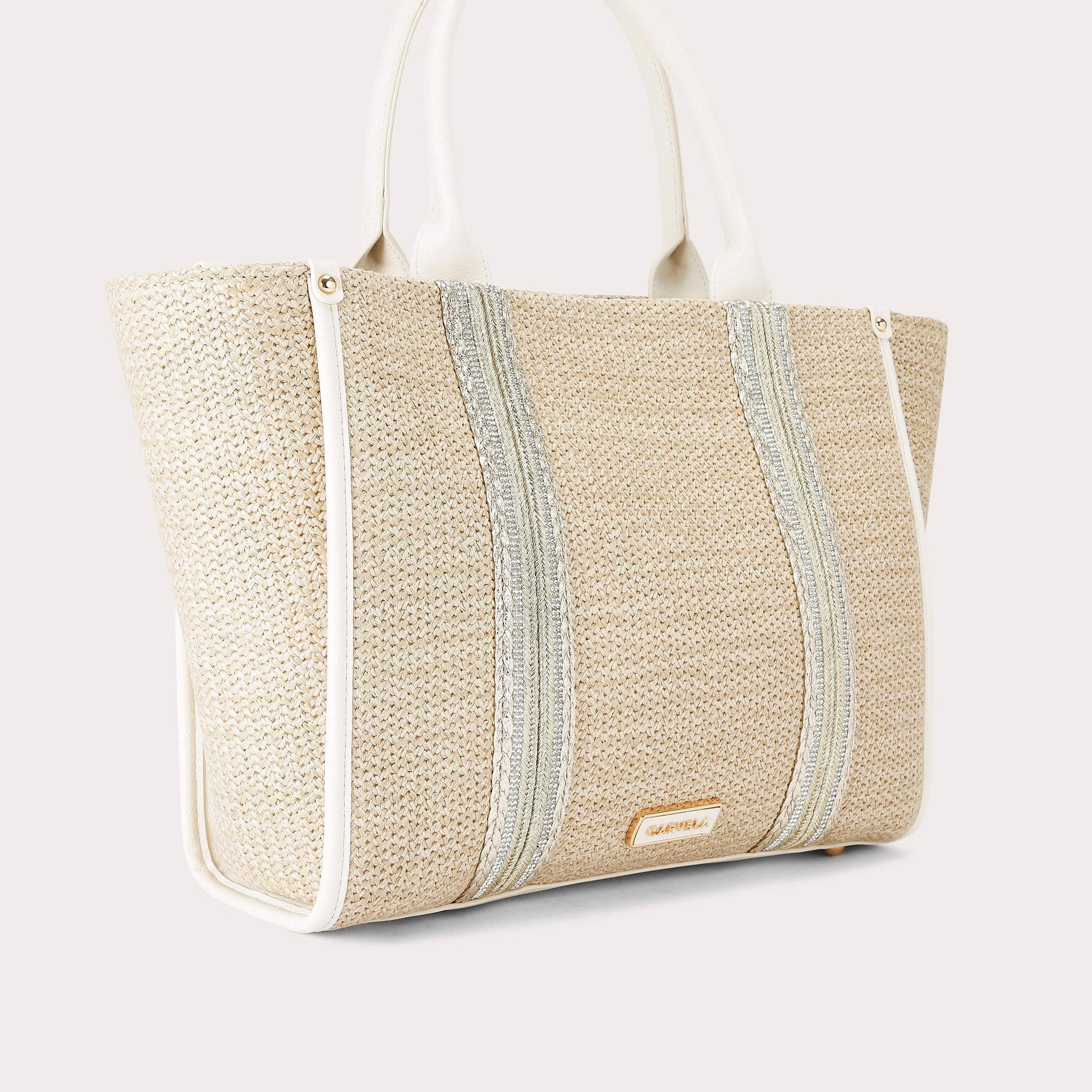 FASCINO RAFFIA TOTE Raffia Natural Tote Bag by CARVELA