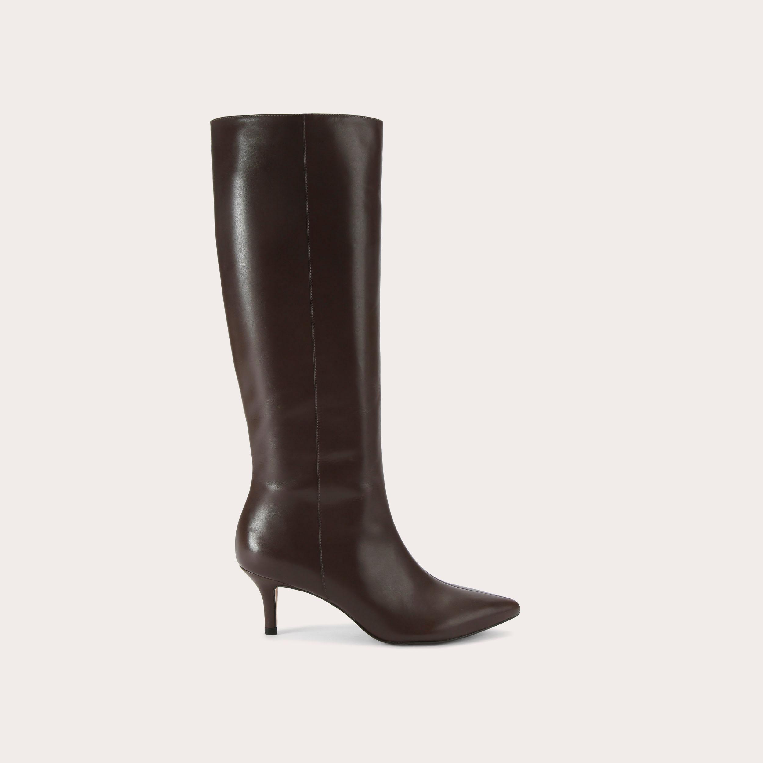 LISCIO KNEE BOOT Brown Leather Knee High Boot by CARVELA