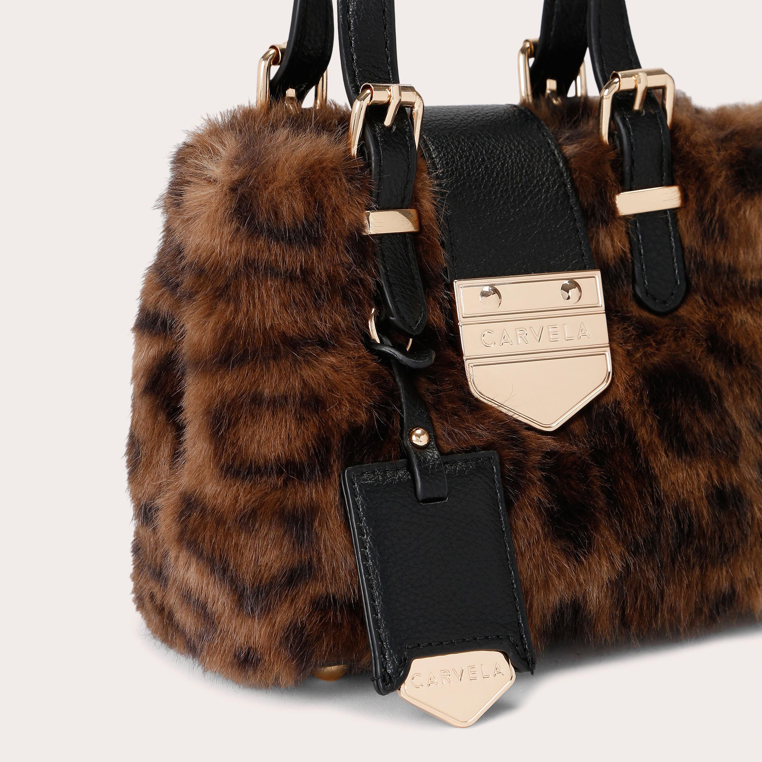 MARIA MICRO FUR Leopard Faux Fur Cross Body Bag by CARVELA